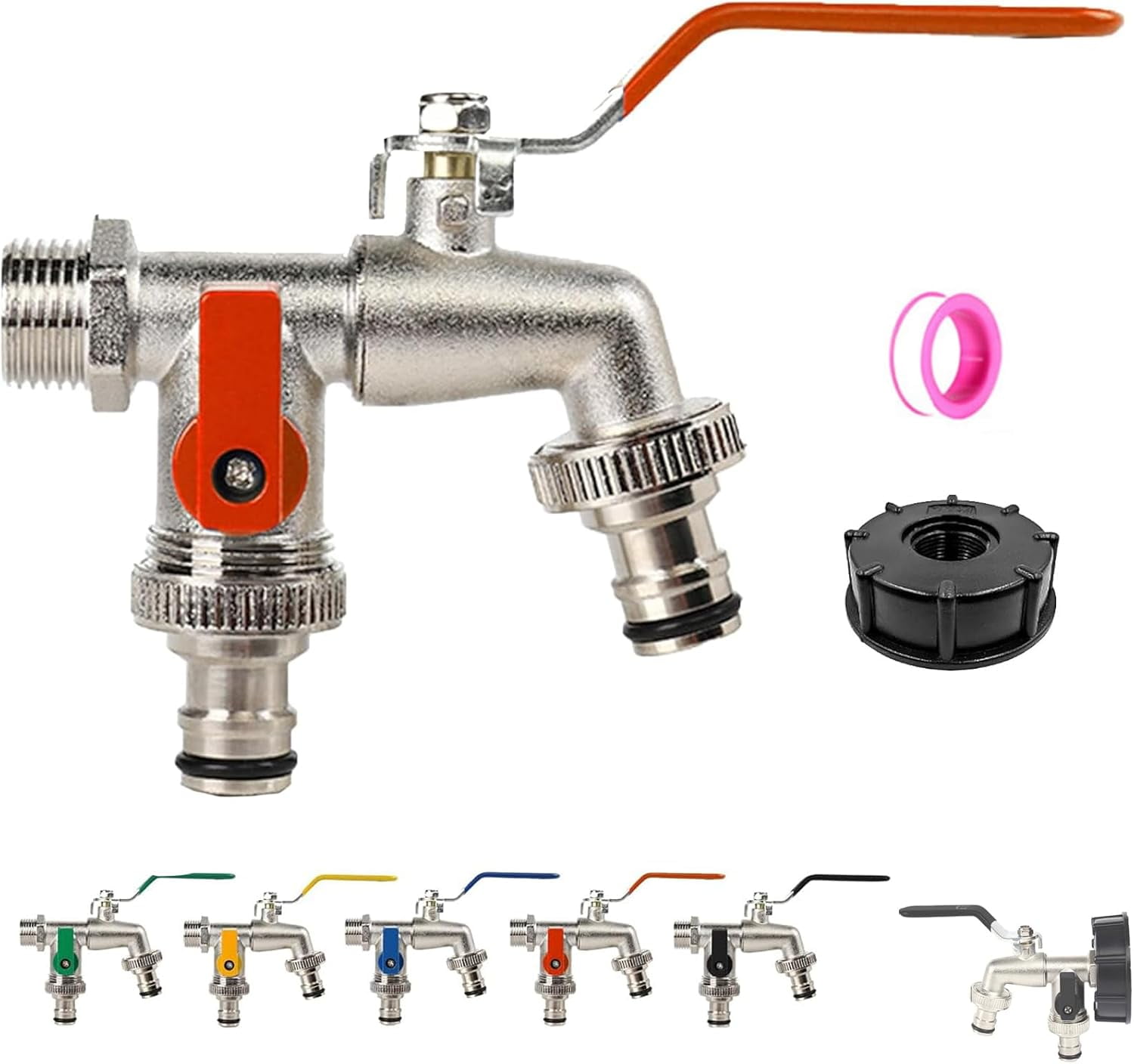 Universal Stainless Steel Double Outlet Garden Water Faucet, Outdoor ...