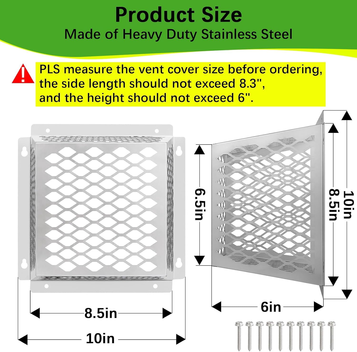 Universal Stainless Steel Dryer Vent Bird Guard - Fits Most 5" to 6 ...