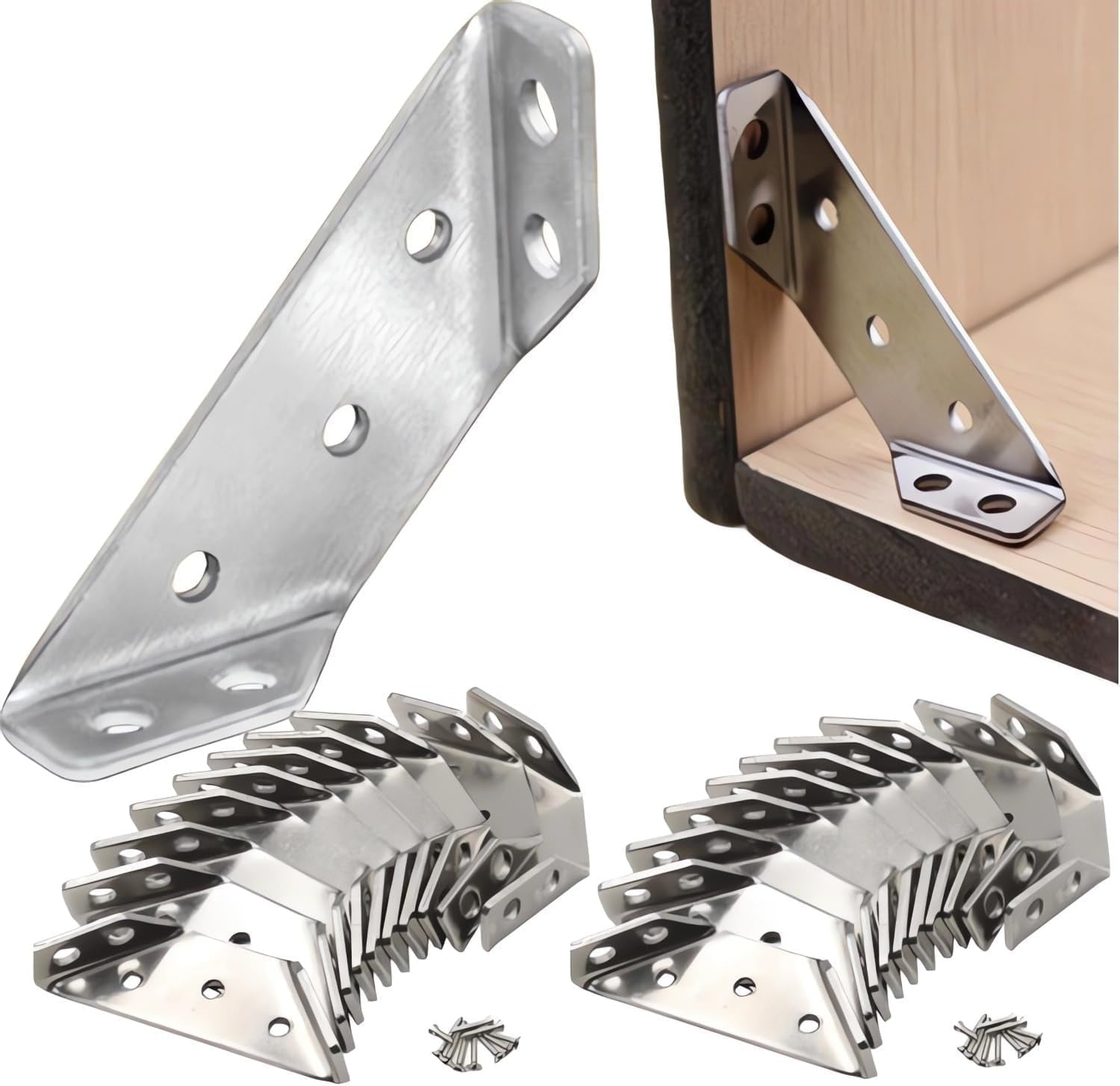 Universal Stainless Steel Furniture Corner Connector Angle Fasten ...