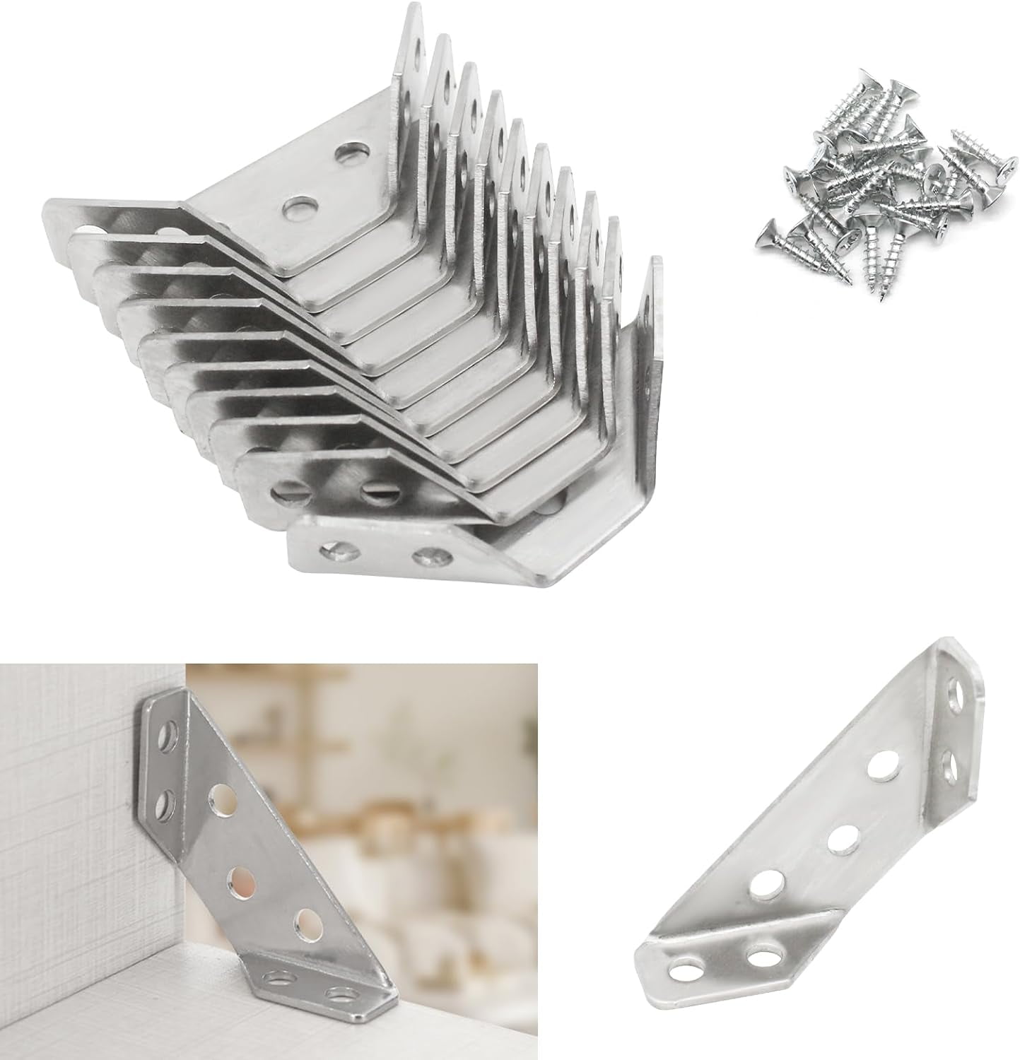 Universal Stainless Steel Furniture Corner Connector Angle Fasten