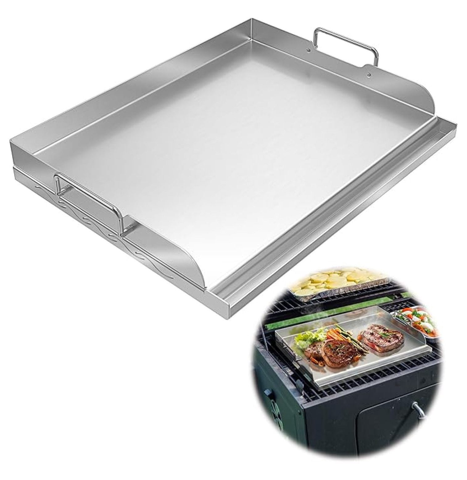 Universal Stainless Steel Griddle Flat Top Plate with Even Heating ...