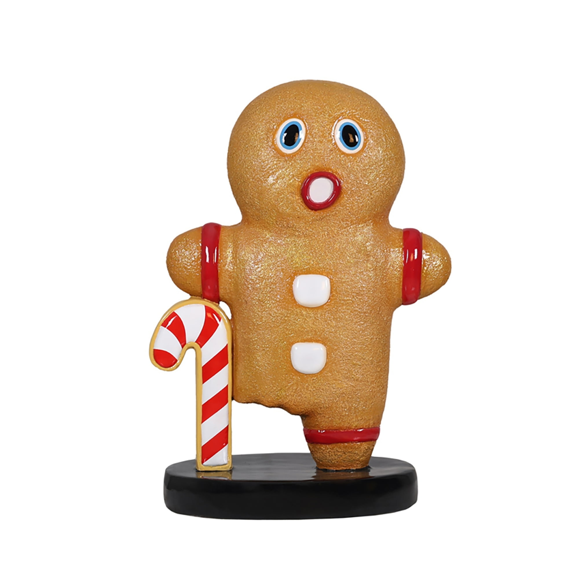 Universal Statues Gingerbread Man with Candy Cane Commercial Fiberglass ...