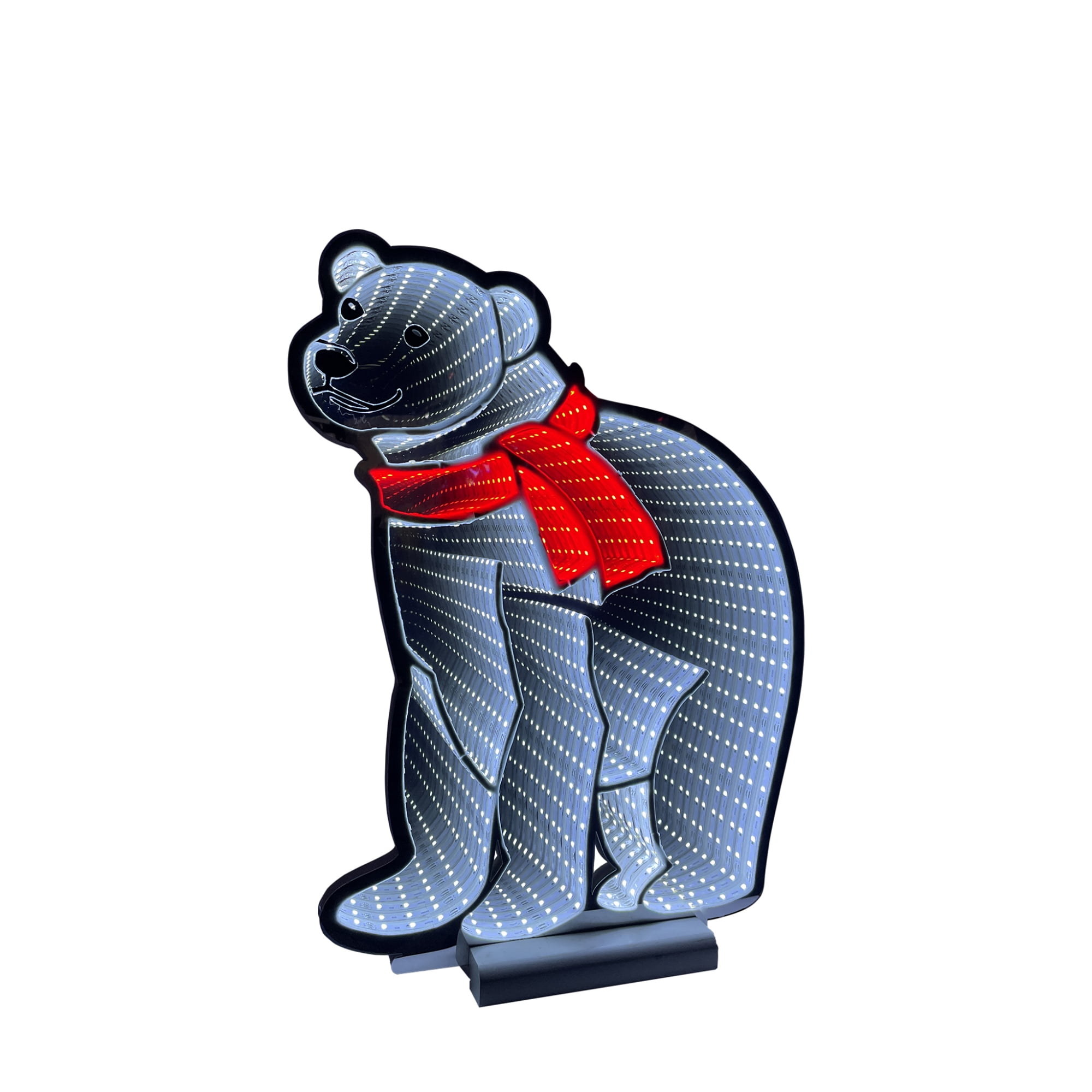 Universal Statues LED Lighted 3D Polar Bear Christmas Infinity Mirror ...