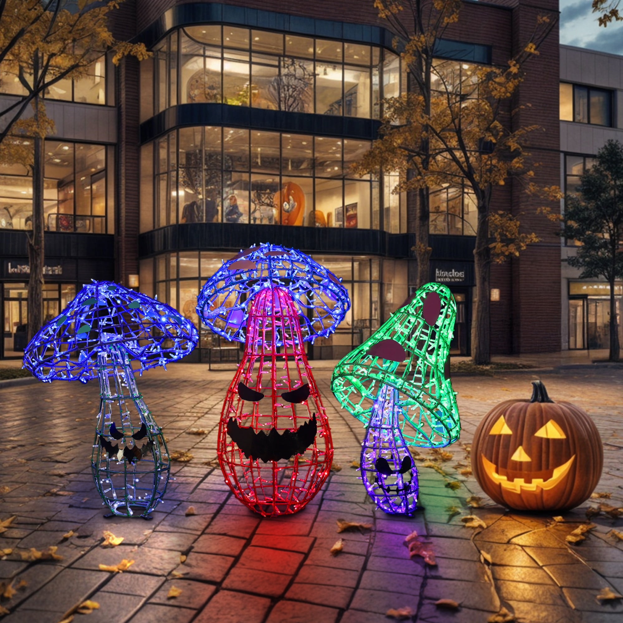 Universal Statues LED Lighted Spooky Mushroom Outdoor Halloween Garden ...