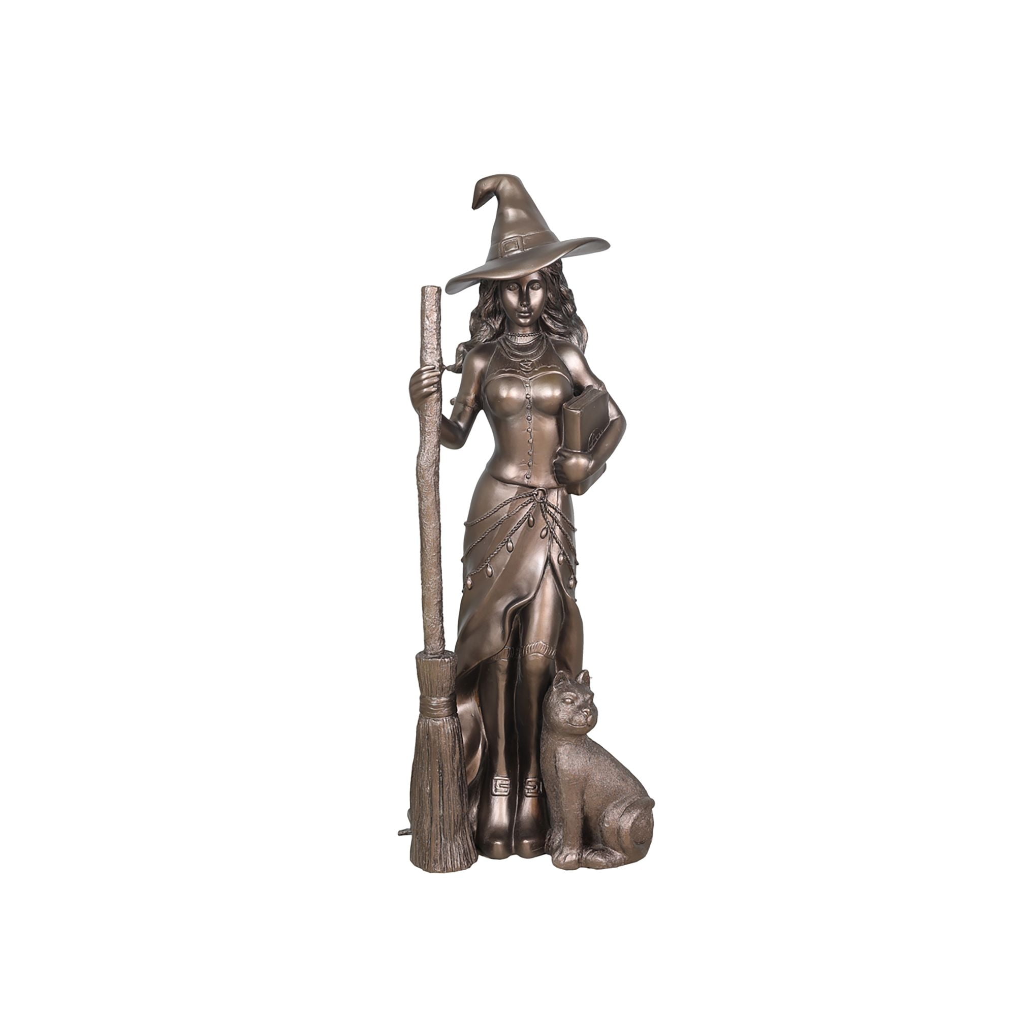 Universal Statues Standing Witch with Cat Outdoor Garden Halloween ...