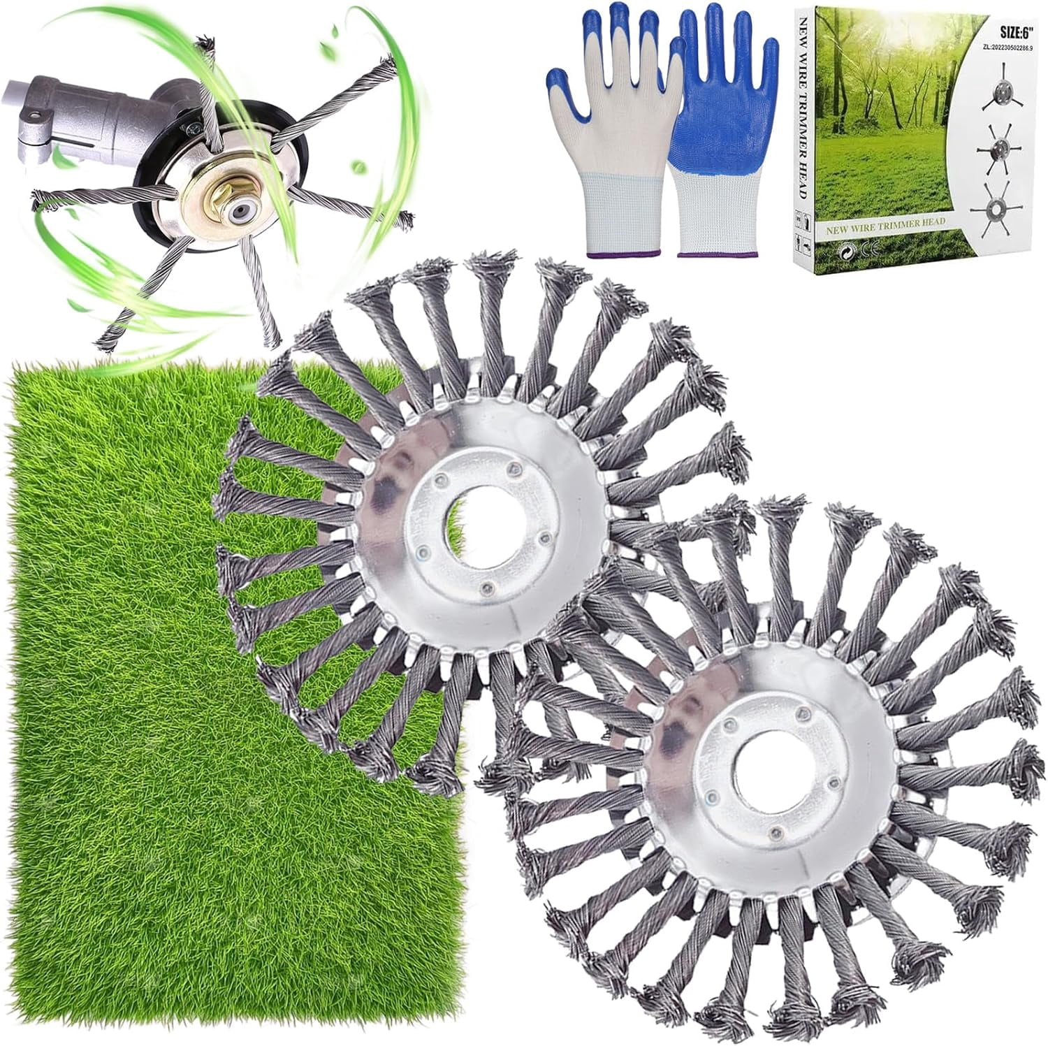 Universal Steel Wire Grass Trimmer Head, 2025 Upgraded String Trimmer ...