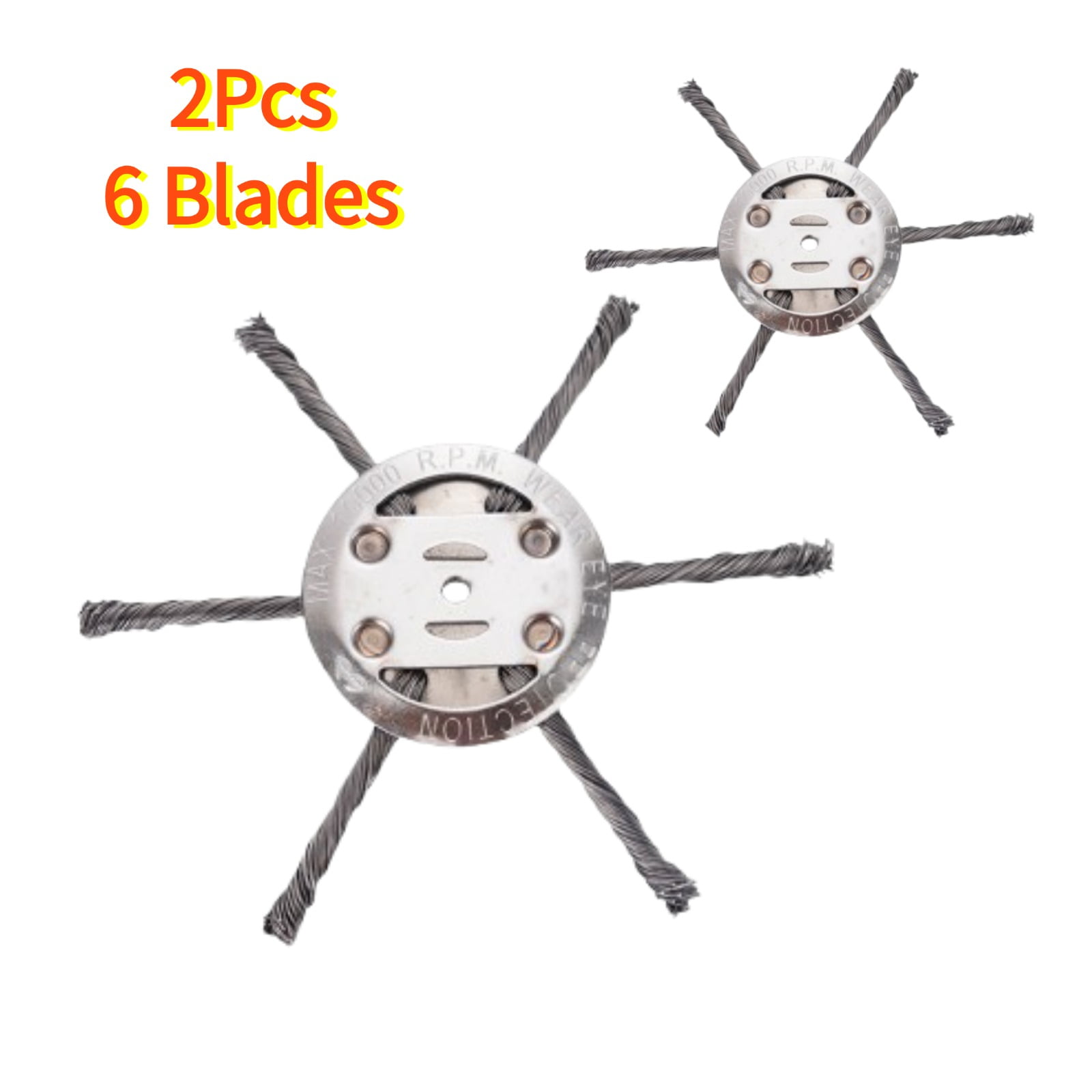 Universal Steel Wire Grass Trimmer Head, 6 inch Steel Wire Weed Brush Cutter Trimmer Head ...