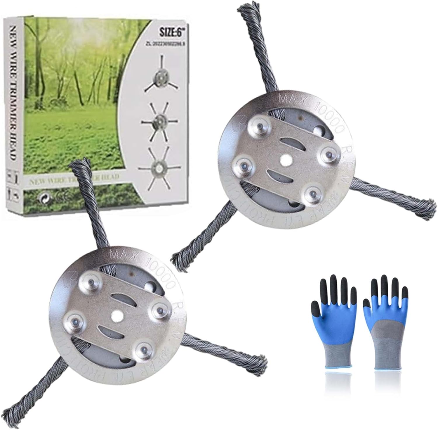 Universal Steel Wire Trimmer Head, 6"/8" String Trimmer Replacement ...