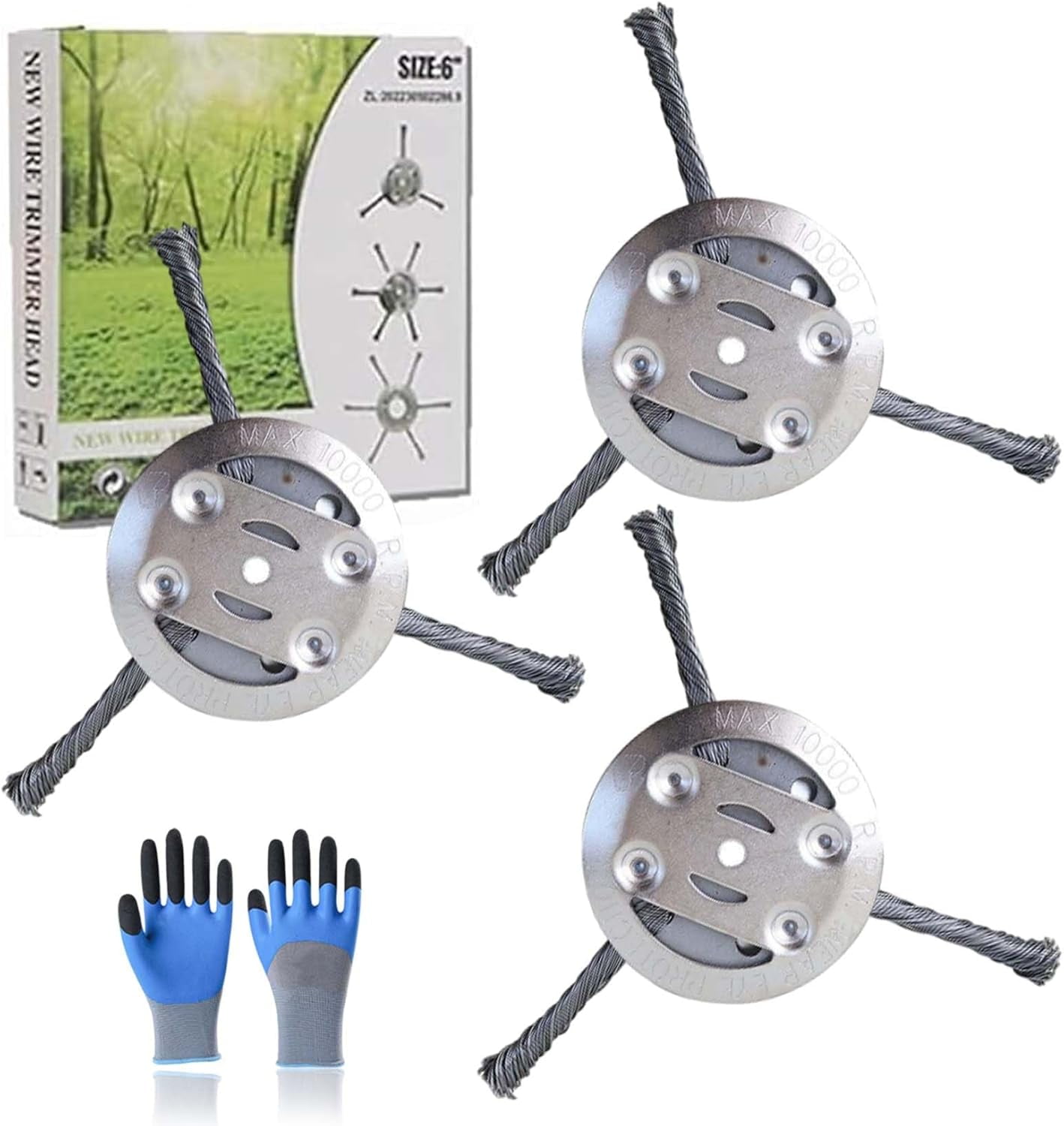 Universal Steel Wire Trimmer Head, 6"/8" String Trimmer Replacement ...