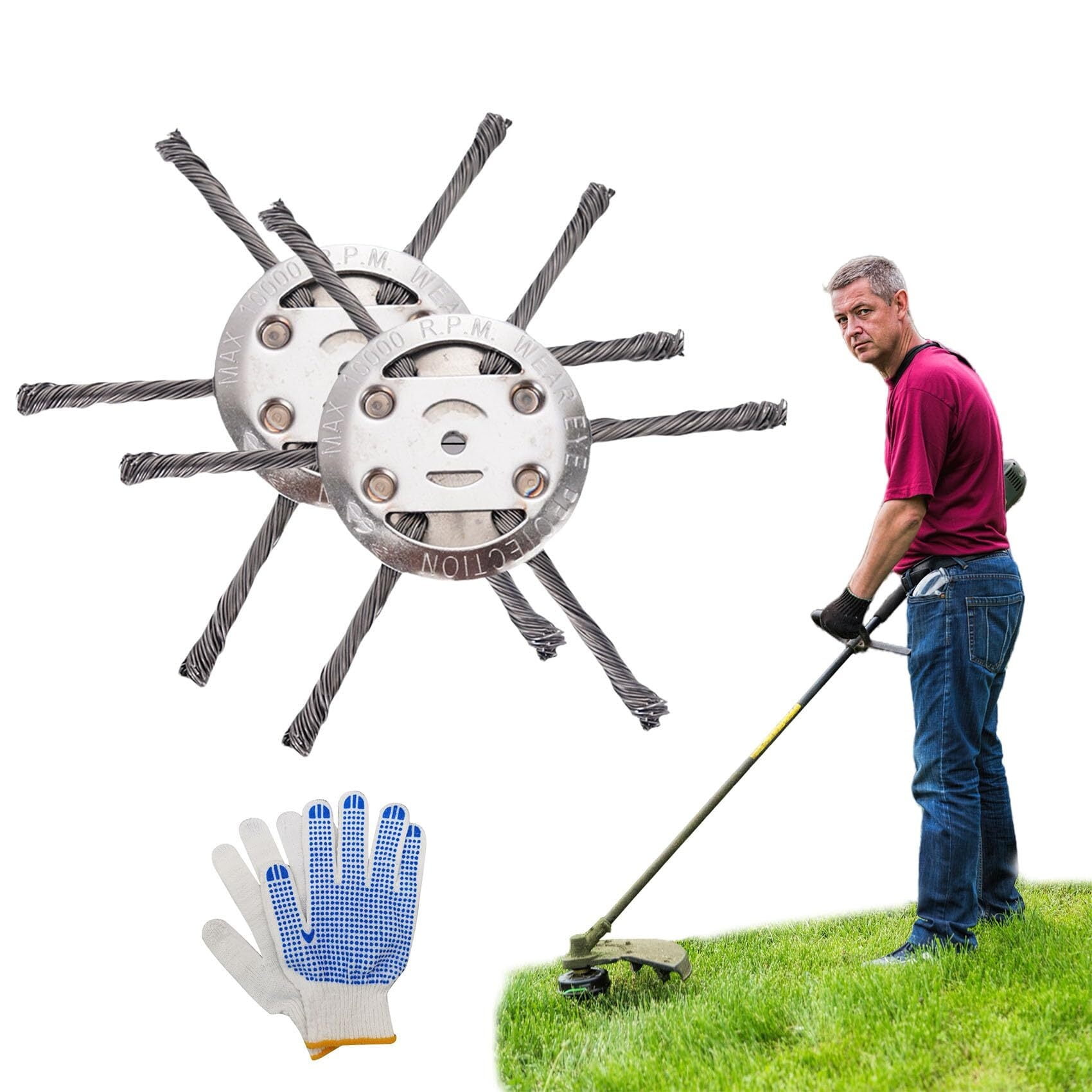 Universal Steel Wire Trimmer Head - Heavy Duty 6-Inch for Cordless ...