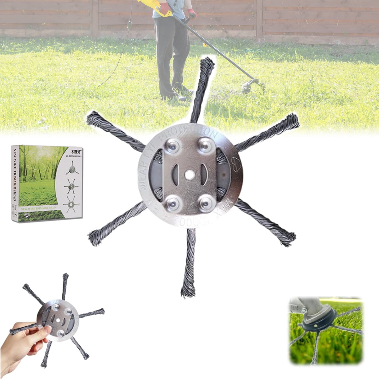 Universal Steel Wire Trimmer Head Replacement-Heavy-Duty Weed Brush ...