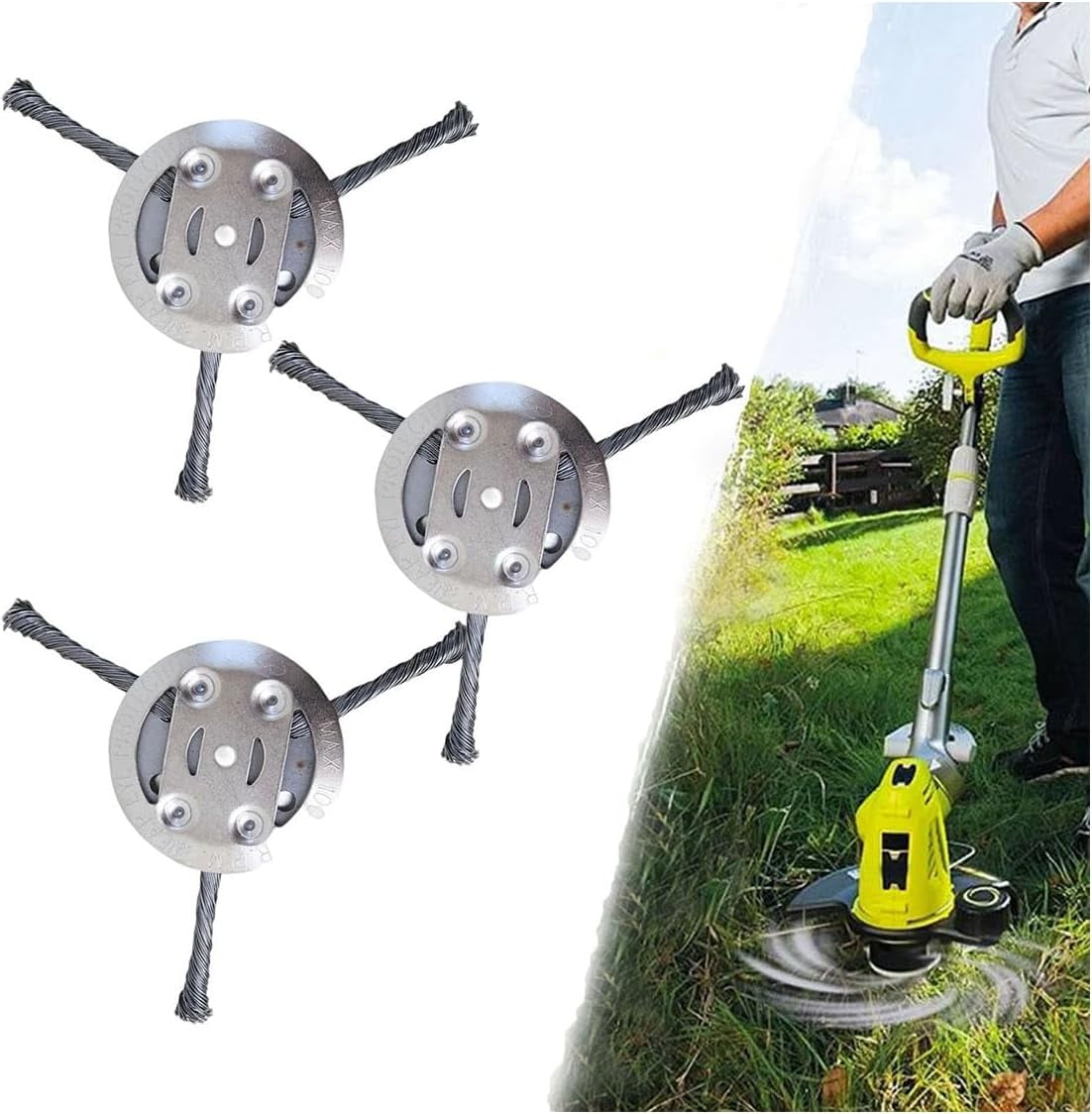 Universal Steel Wire Trimmer Head, Weed Eater Head, Adapter Kit For ...
