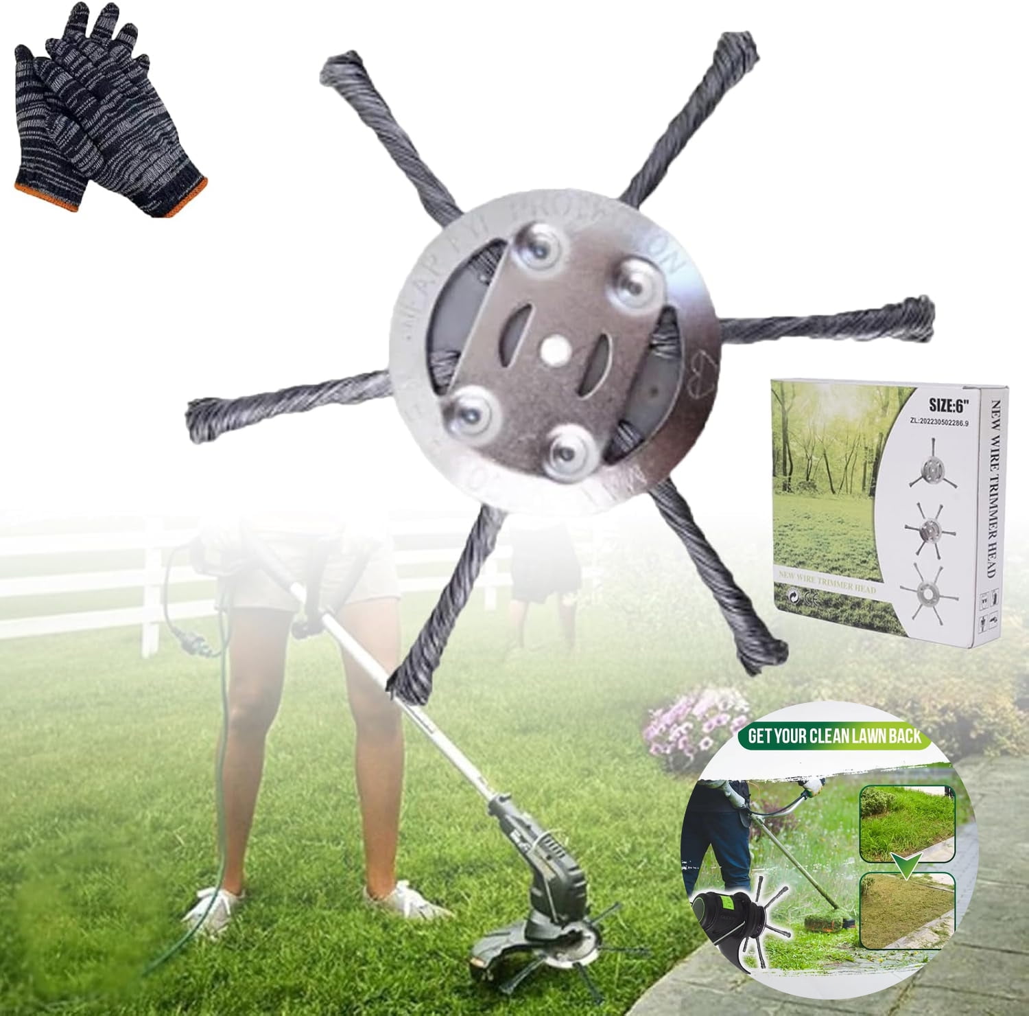 Universal Steel Wire Trimmer Head, Wire Trimming Head for Weedeater ...