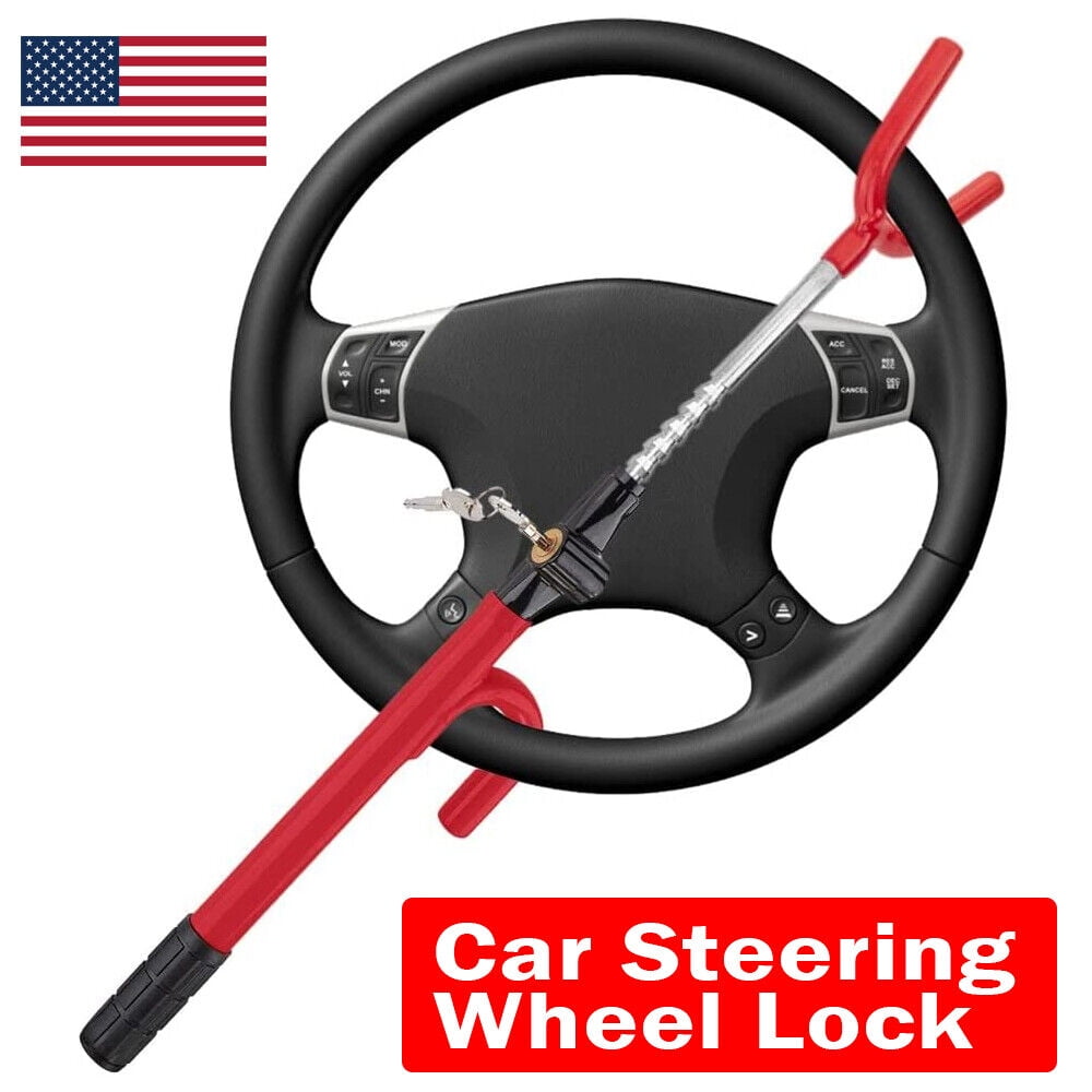 Universal Steering Wheel Lock The Club Twin Hooks Anti Theft Car Van Truck +Keys - Walmart.com