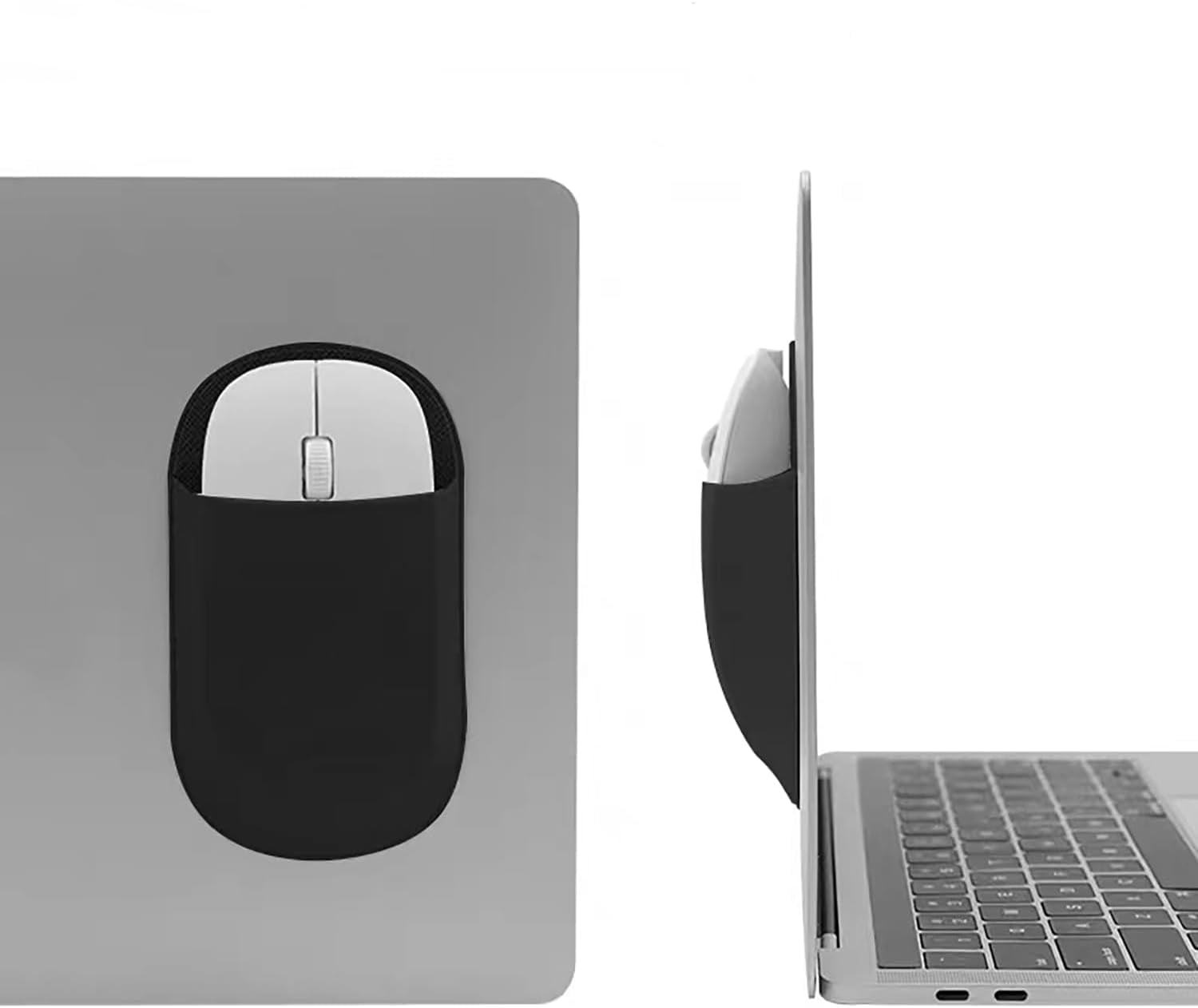Universal Stick-On Mouse Pouch, Reusable Adhesive Wireless Mouse Holder ...
