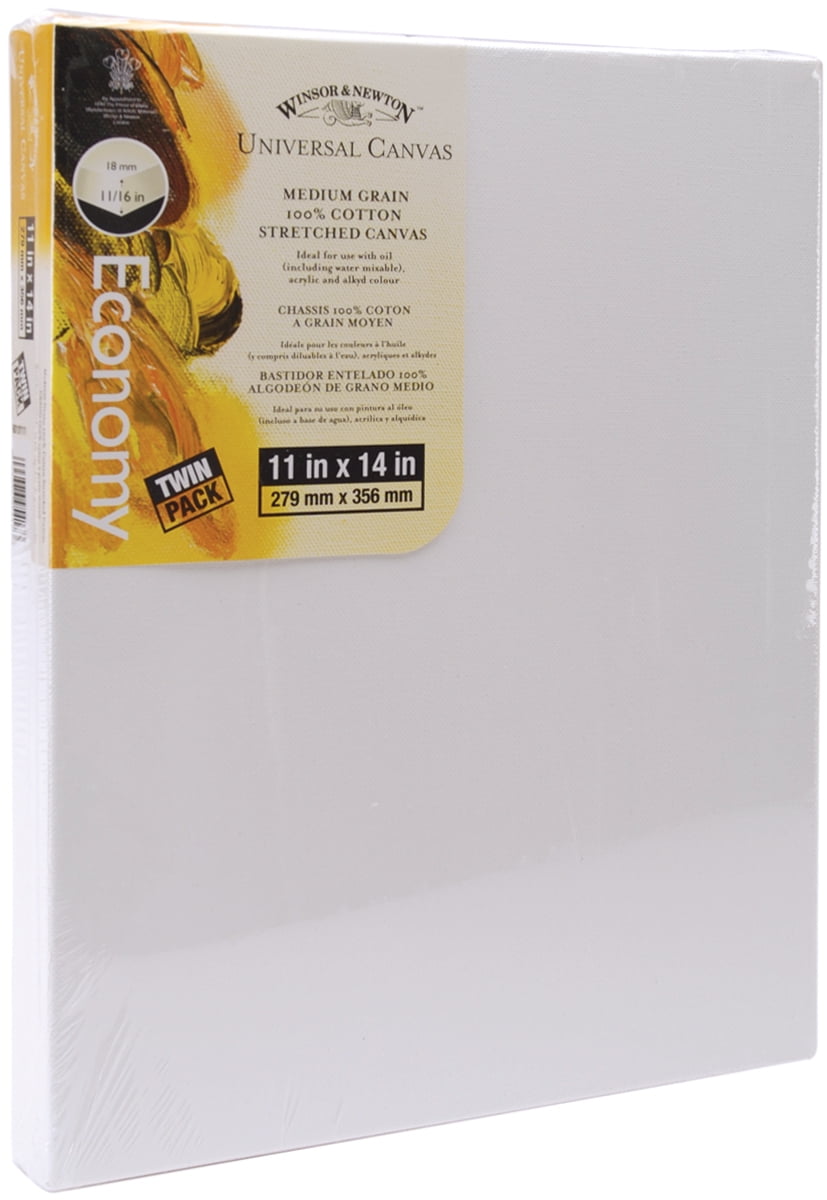 Universal Stretched Canvas Twin Pack 2/Pkg-11"X14", Pk 6, Winsor Newton ...