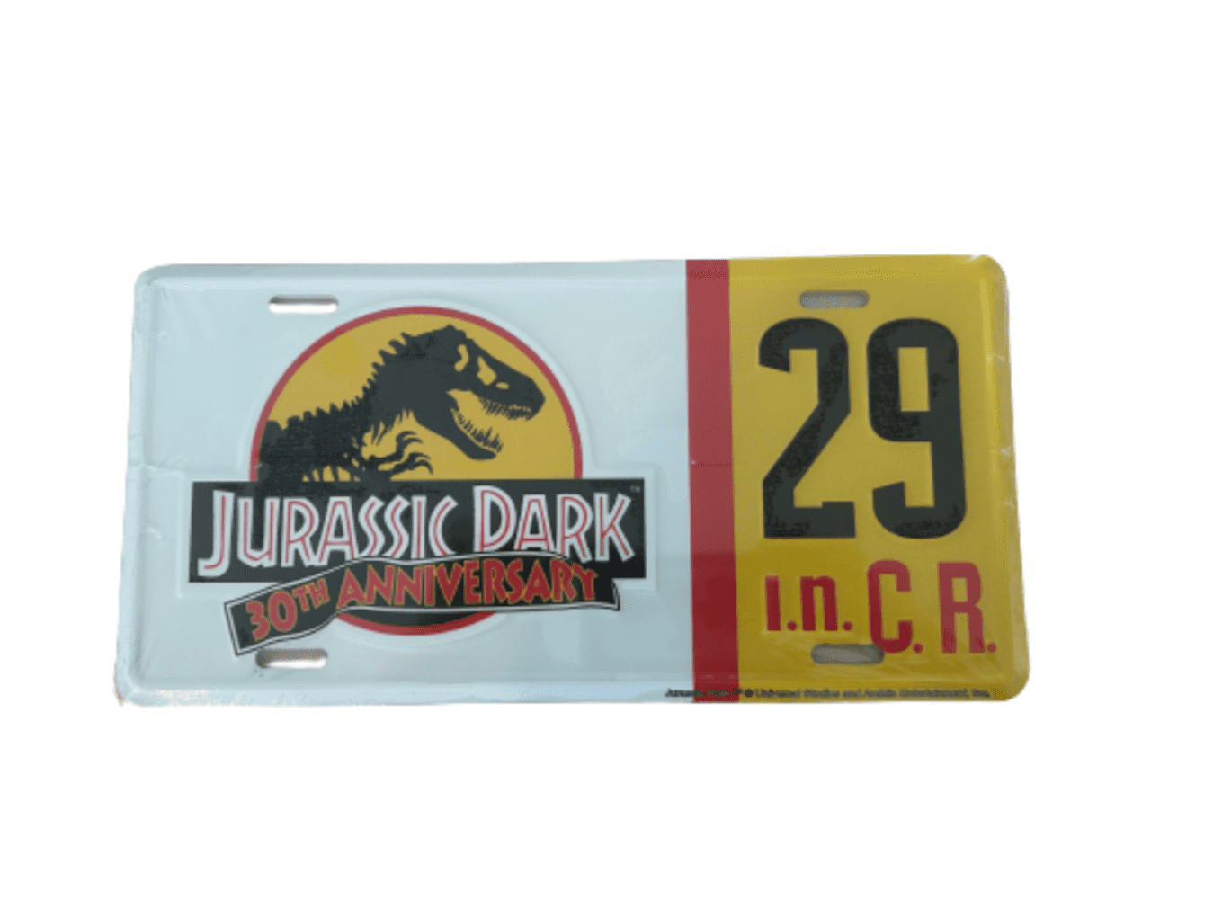Universal Studios Jurassic Park T-Rex 30th White License Plate New ...