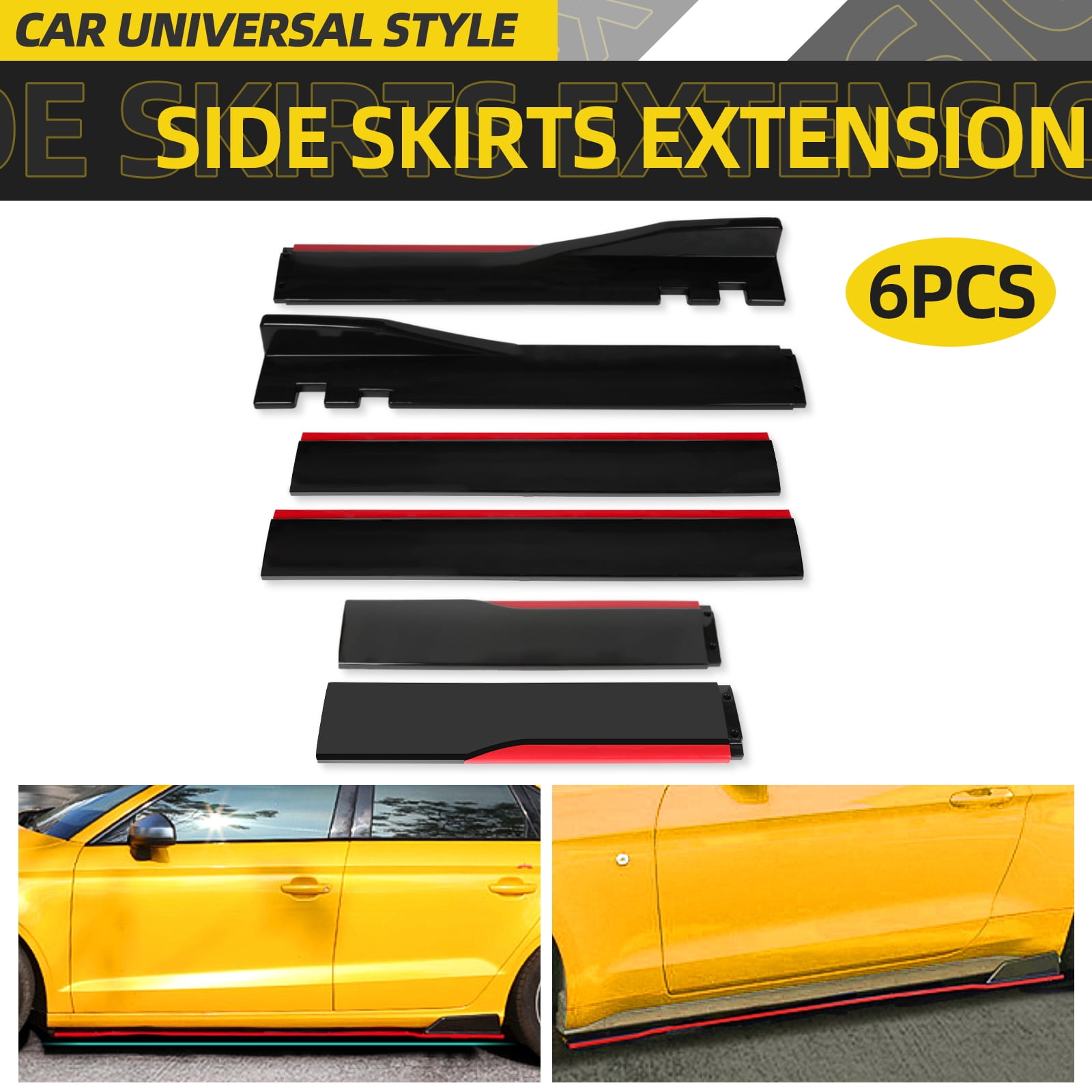 Universal Style Side Skirt Extensions Splitter Winglet Wings Canard ...