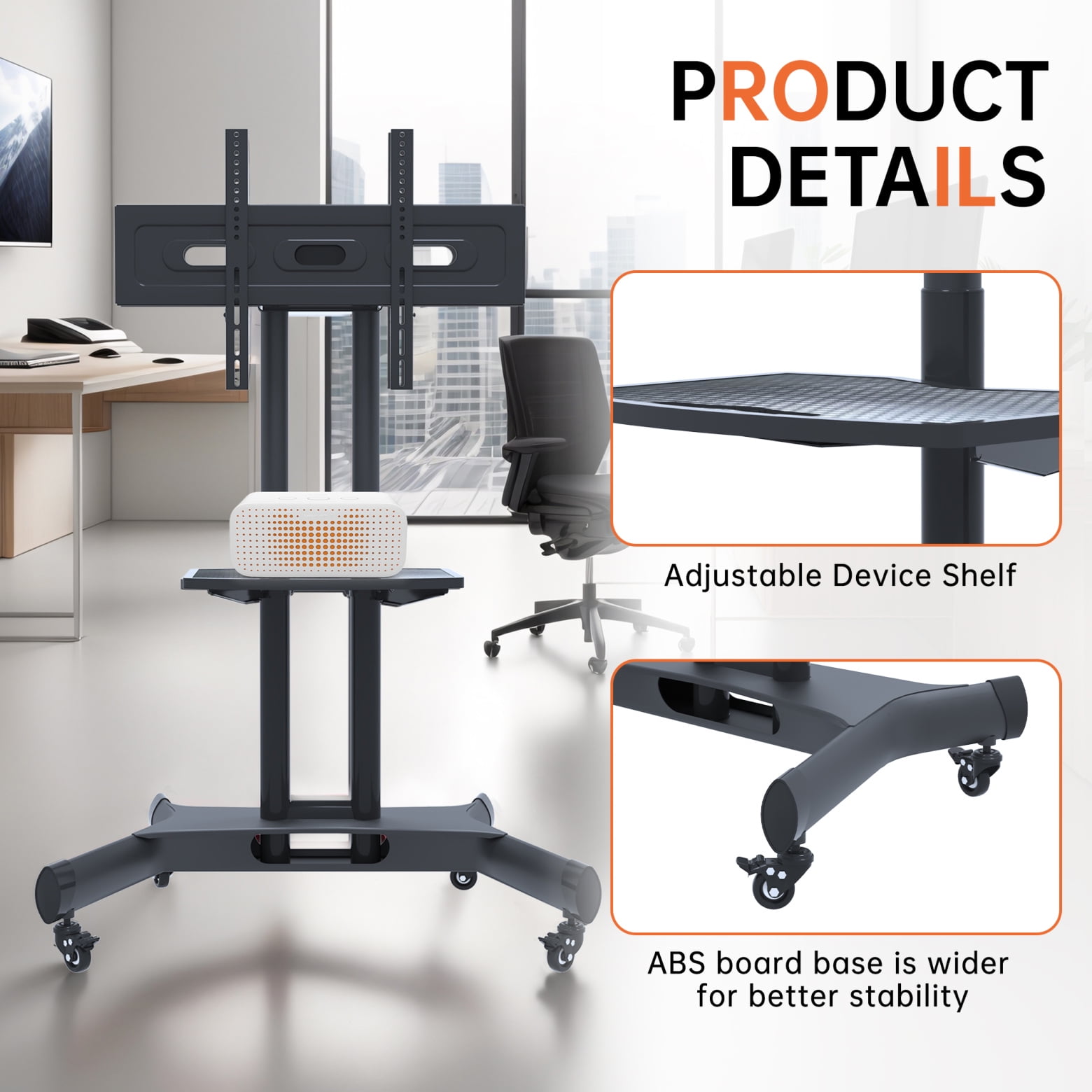 Universal Swivel TV Stand for 32–80 inch TVs, Height Adjustable Table ...