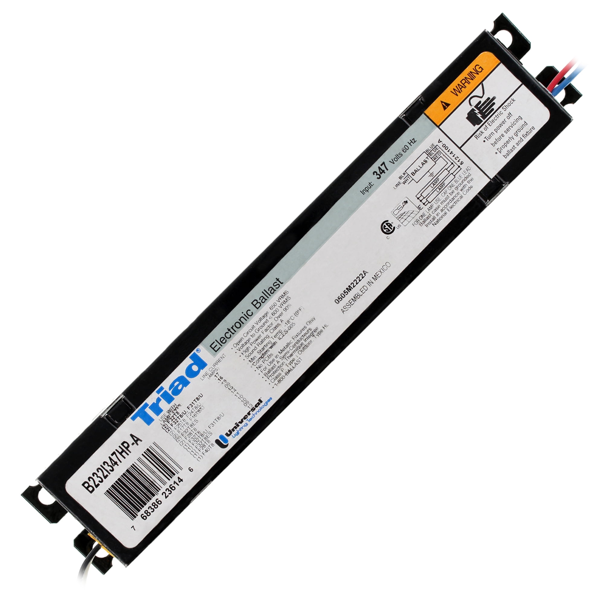 Universal TRIAD B232I347HP-A, High Frequency, Instant Start Electronic ...