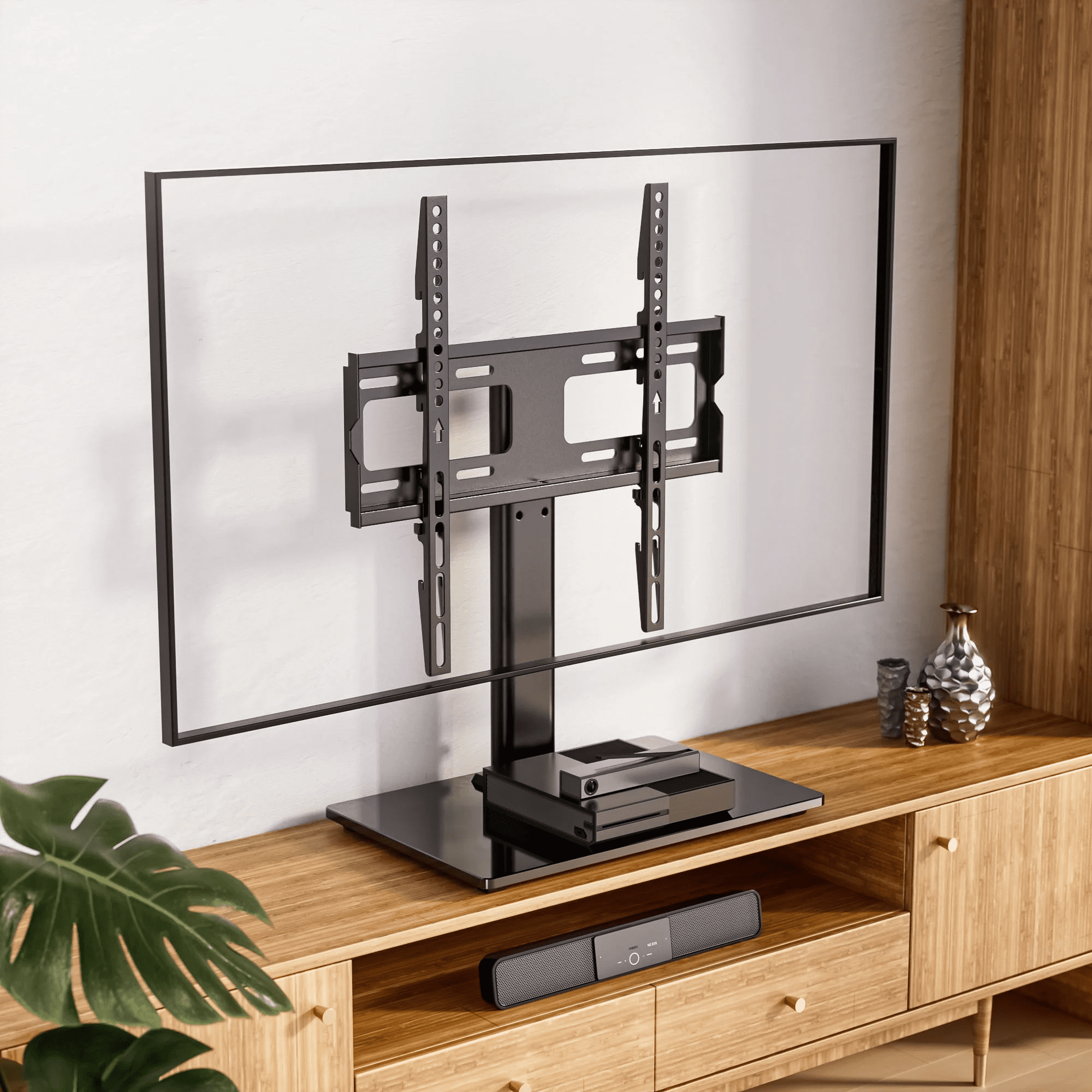 Universal TV Stand Adjustable Height Tabletop TV Stand Fits 32 60 inch TVs Hold up to 88lbs Max 400x400mm
