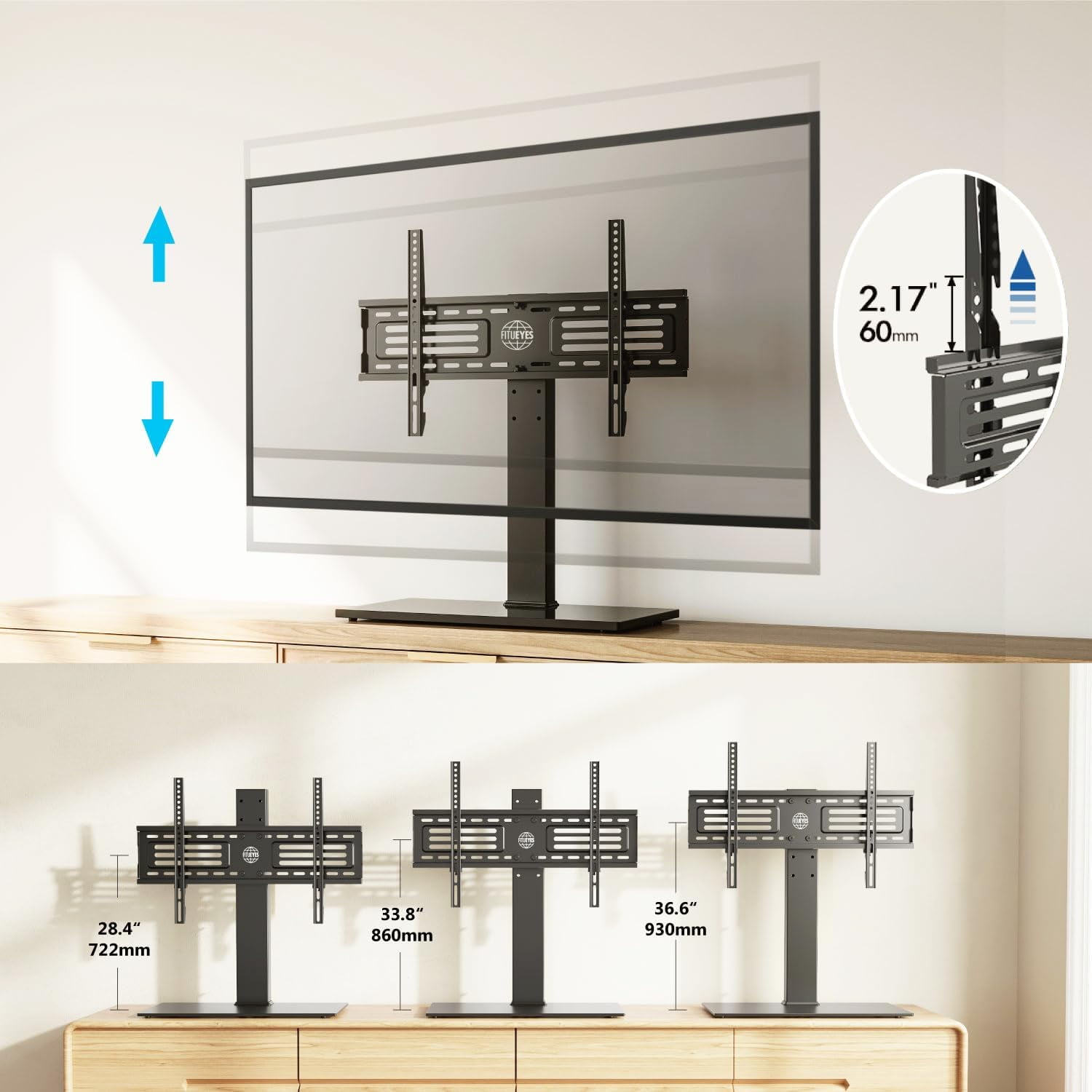 Universal TV Stand/Base Tabletop TV Stand with Mount for 40 50 55 65 70 ...