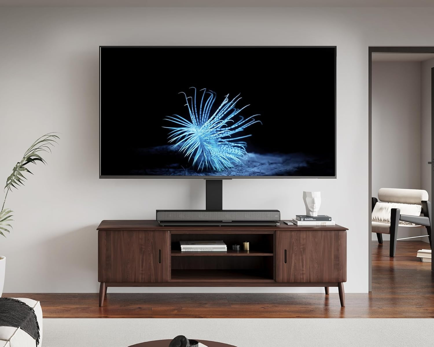 Universal TV Stand with Swivel Mount for 50-85 inch Flat Screens ...