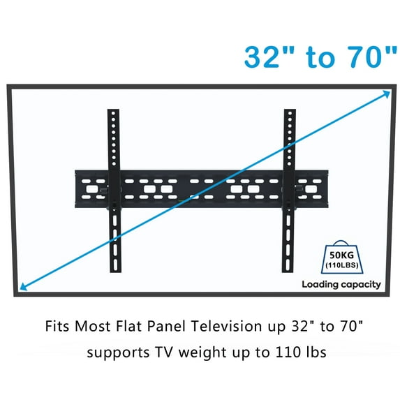 Universal TV Wall Mount Bracket for 32 to 70 Inch TVs Up to 110 lbs ...