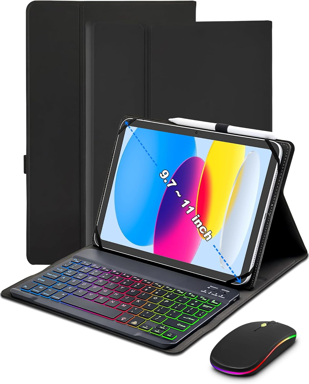 Universal Tablet Keyboard Case for 9.7",10.1",10.2",10.5",10.9",11 ...