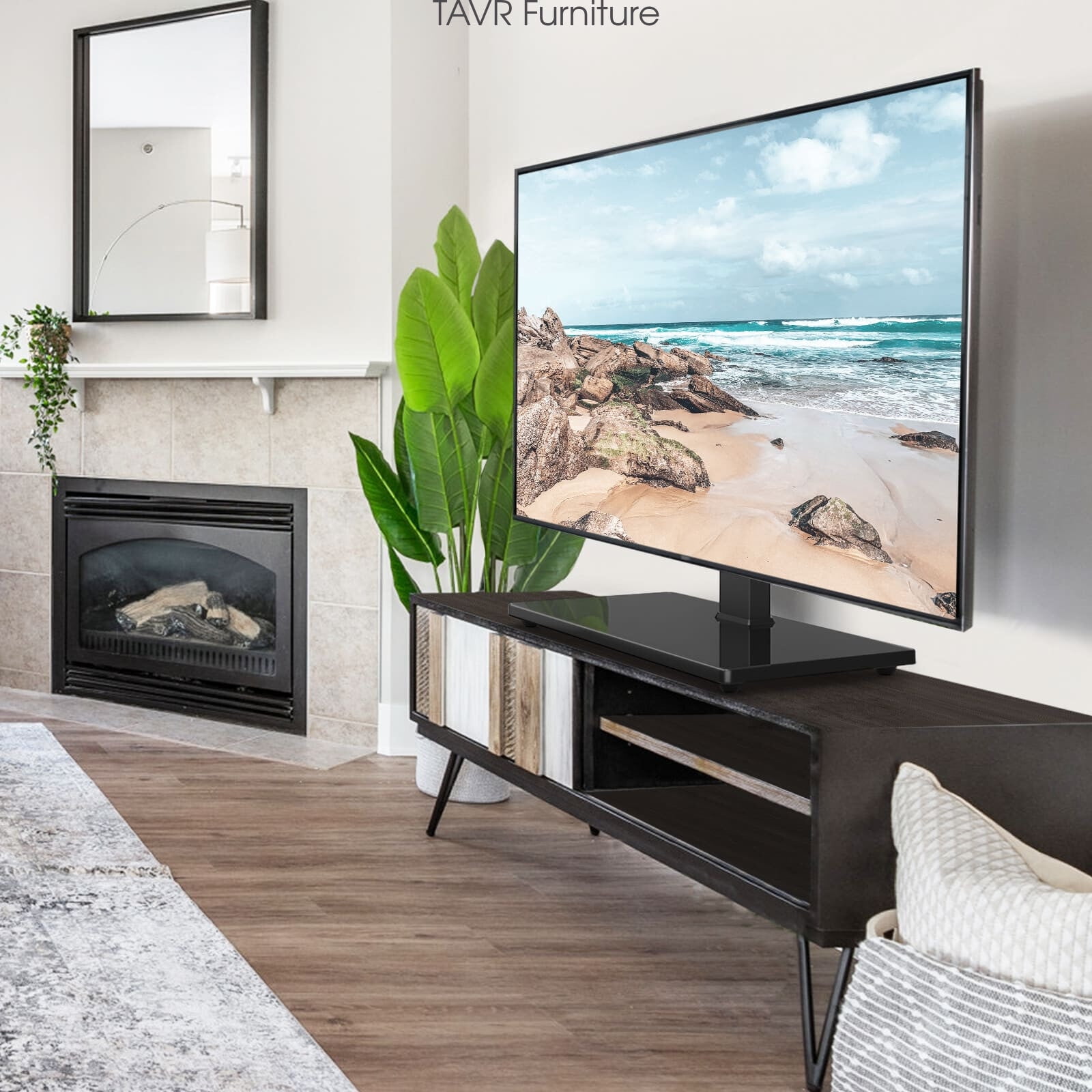 Universal Tabletop TV Base Stand with Swivel Mount for 37-75 inch TV ...