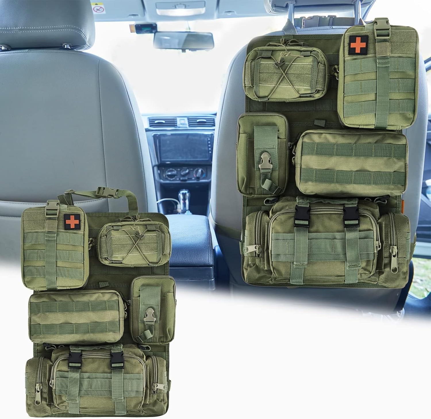 Universal Tactical Seat Back Organizer Vehicle Molle Panel Organizer ...