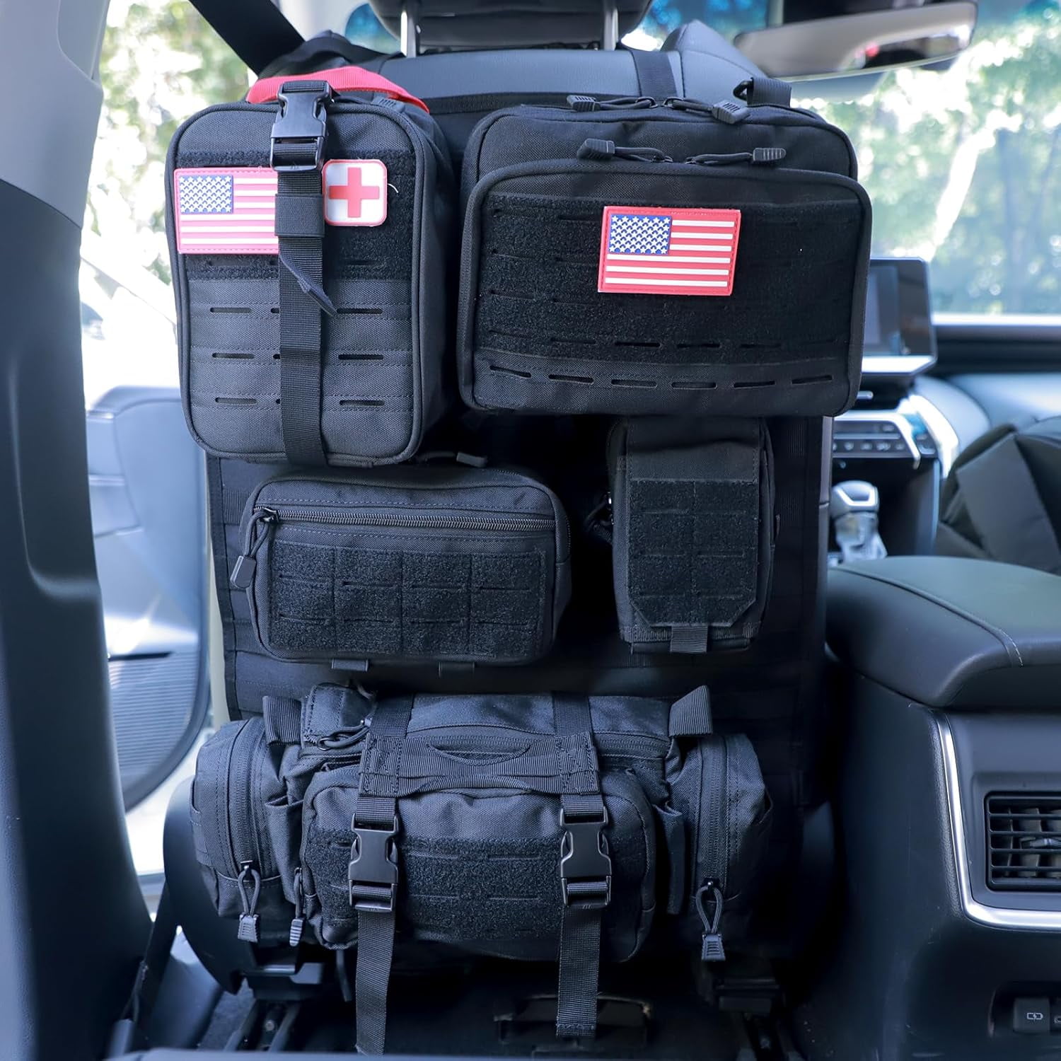 Universal Tactical Seat Back Organizer Vehicle Molle Panel Organizer ...