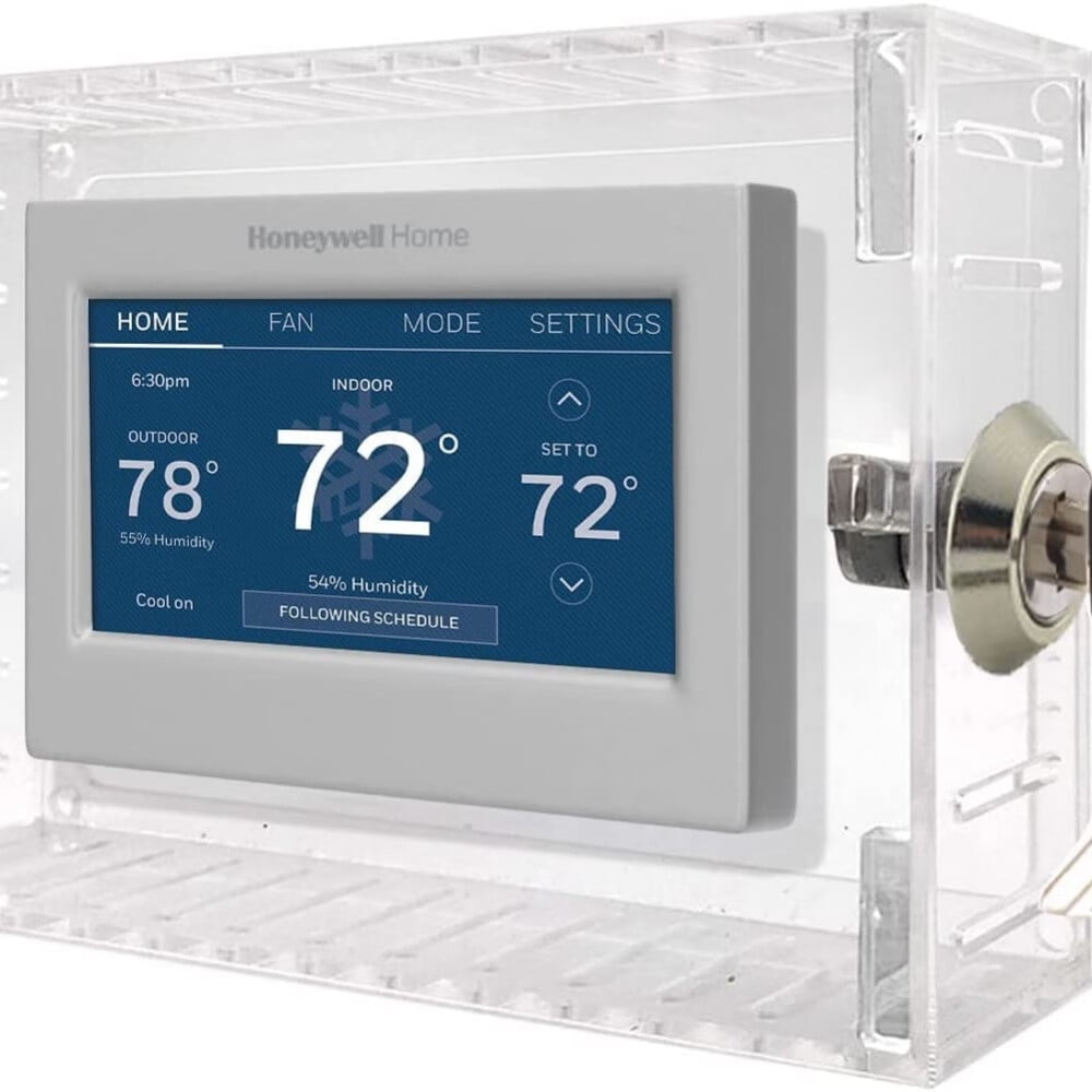 Universal Thermostat Lock Box with Key,Clear Large Thermostat Cover for ...