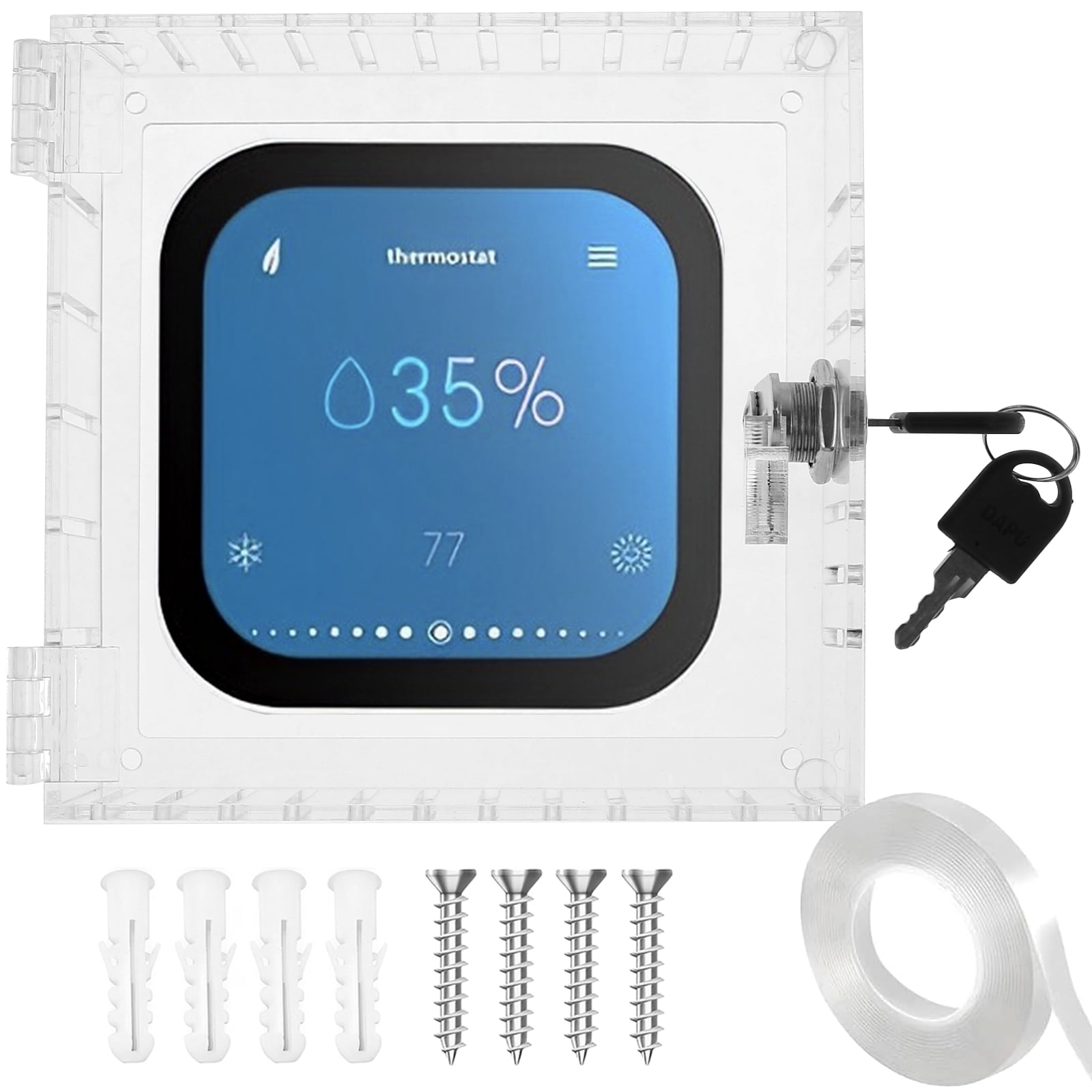 Universal Thermostat Lock Box with 2 Keys Clear Acrylic Thermostat ...