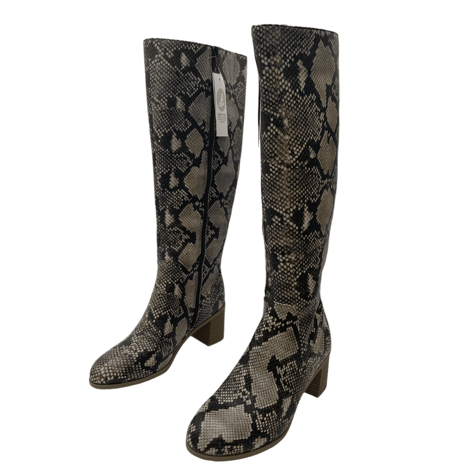 Universal Thread Marlee Knee High Faux Leather Snake Print Boots US ...