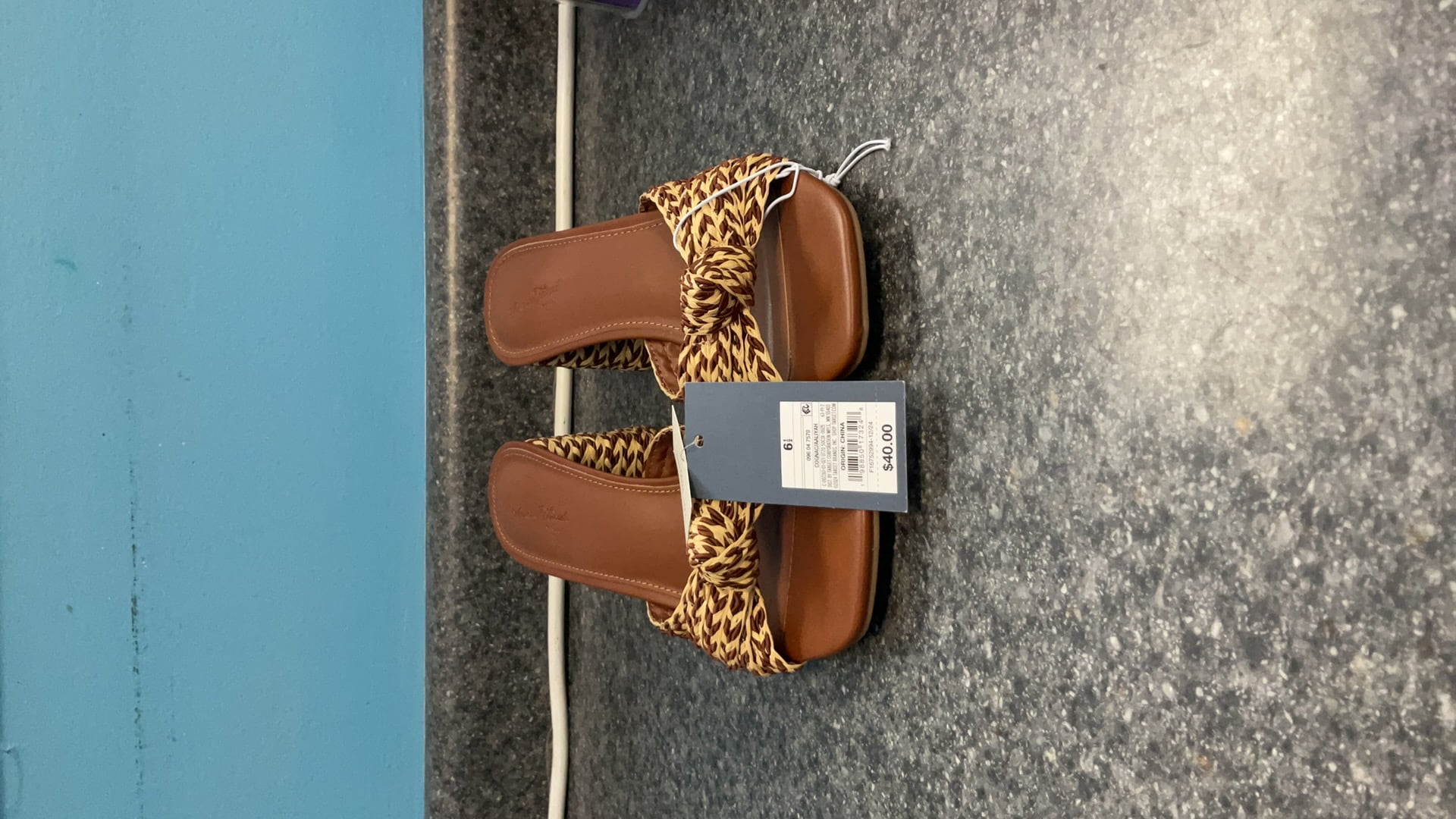 Universal Thread Sandals; Woven Casual, Wedge Heel Brown, 6.5 - Walmart.com
