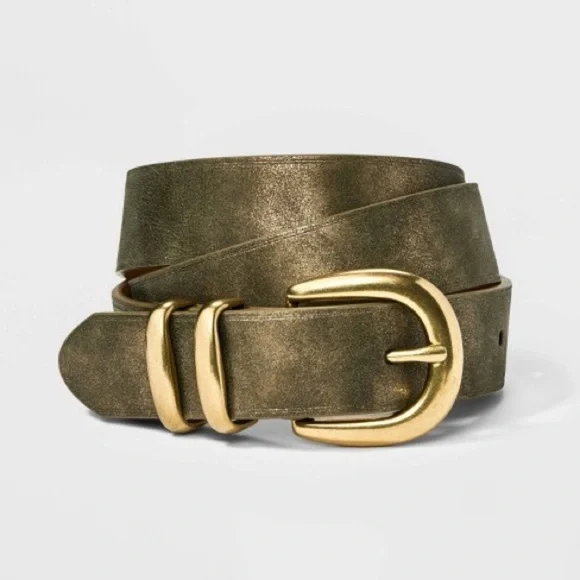 Universal Thread Women's Gold Metallic Belt - Large - Walmart.com