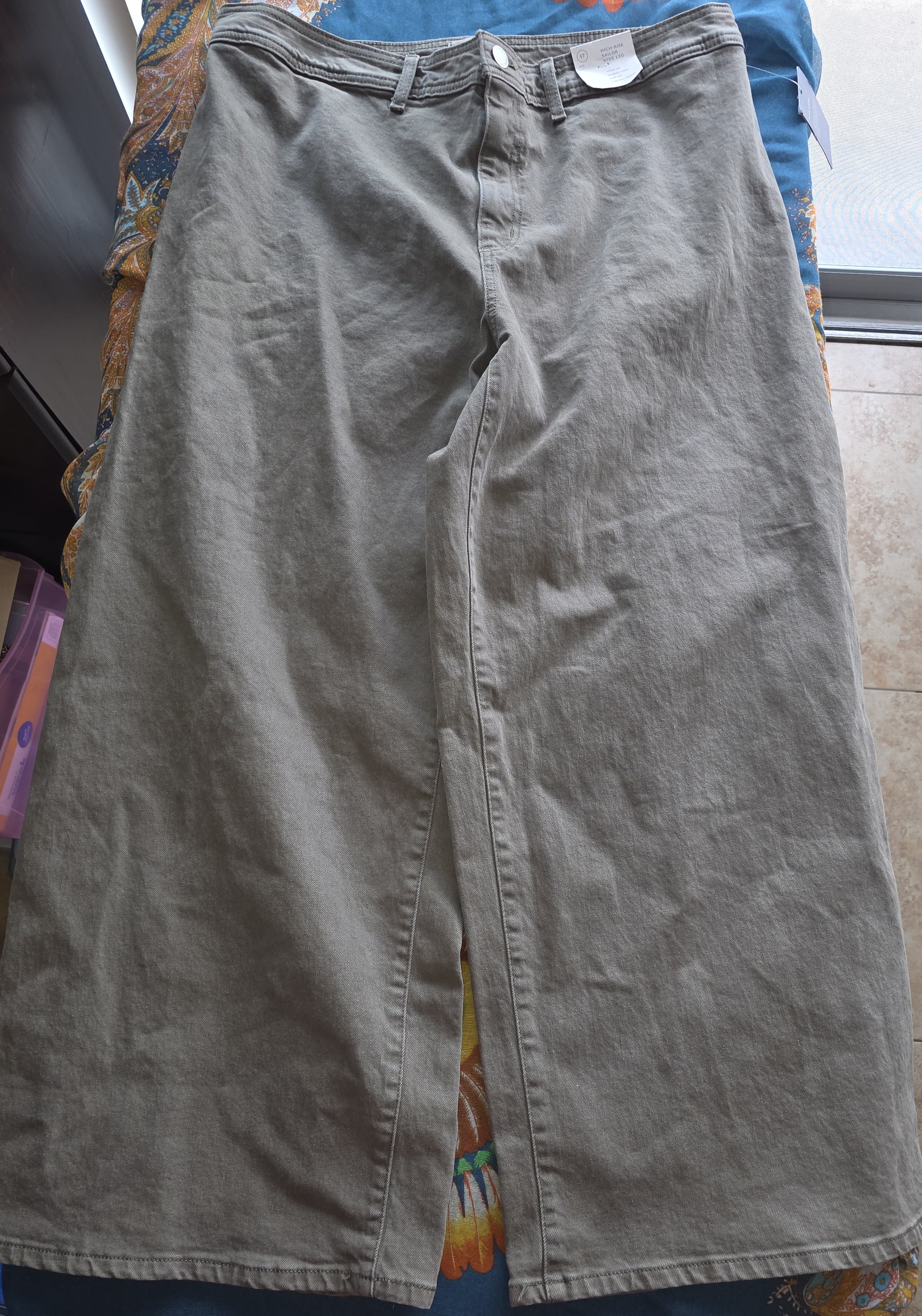 Universal Thread Womens Green 17 Pants High Rise Sailor Wide Leg ...