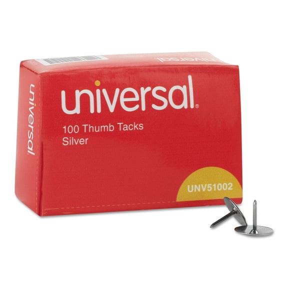 OIC Steel Thumb Tacks 100 / Box - Silver - Steel - Walmart.com