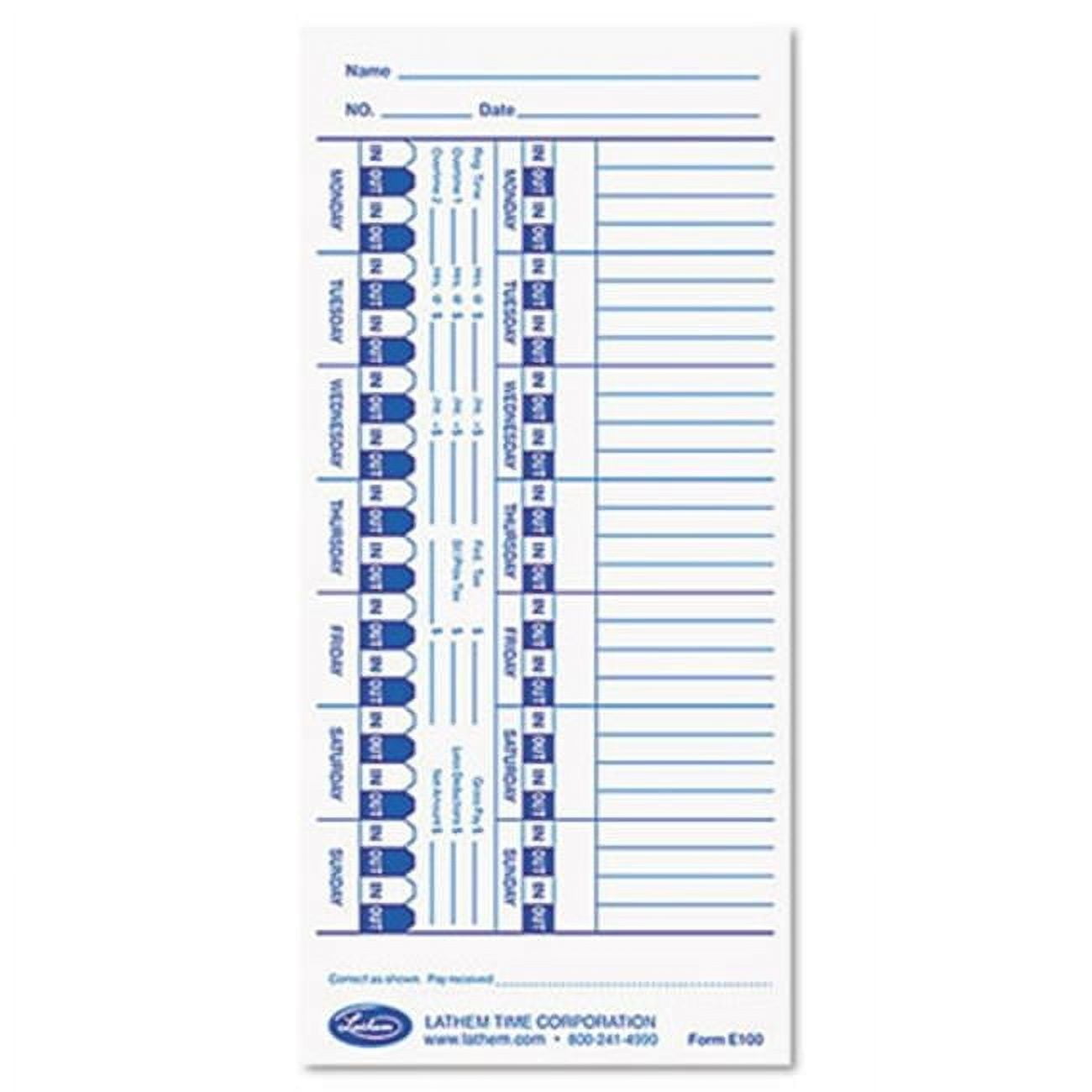Universal Time Card White 100 per Pack - Walmart.com
