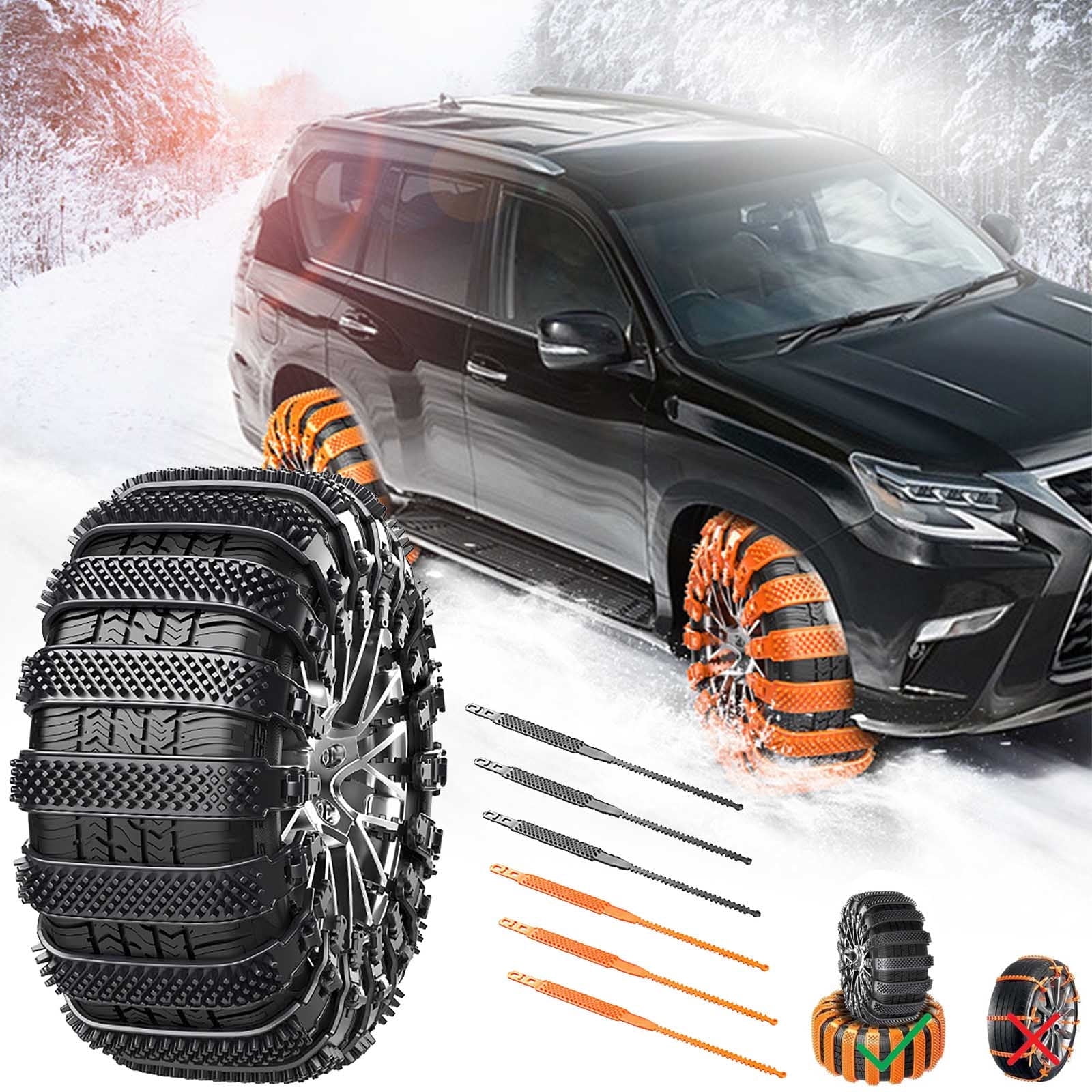 Universal Tire Snow Chains for Cars, SUVs, and Off-Road Vehicles Orange ...
