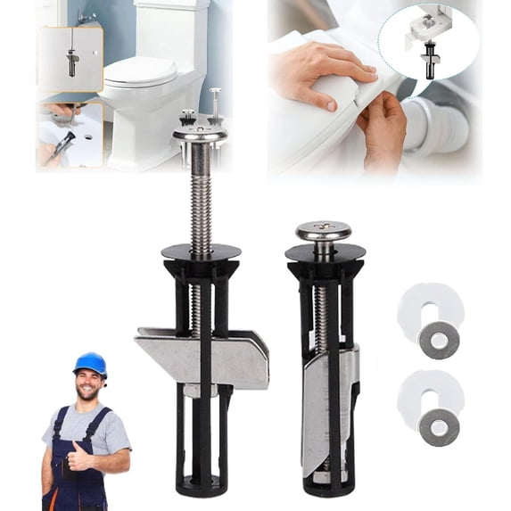 Universal Toilet Seat Fastener Bolt Kit with Heavy Duty Screws, Easy ...