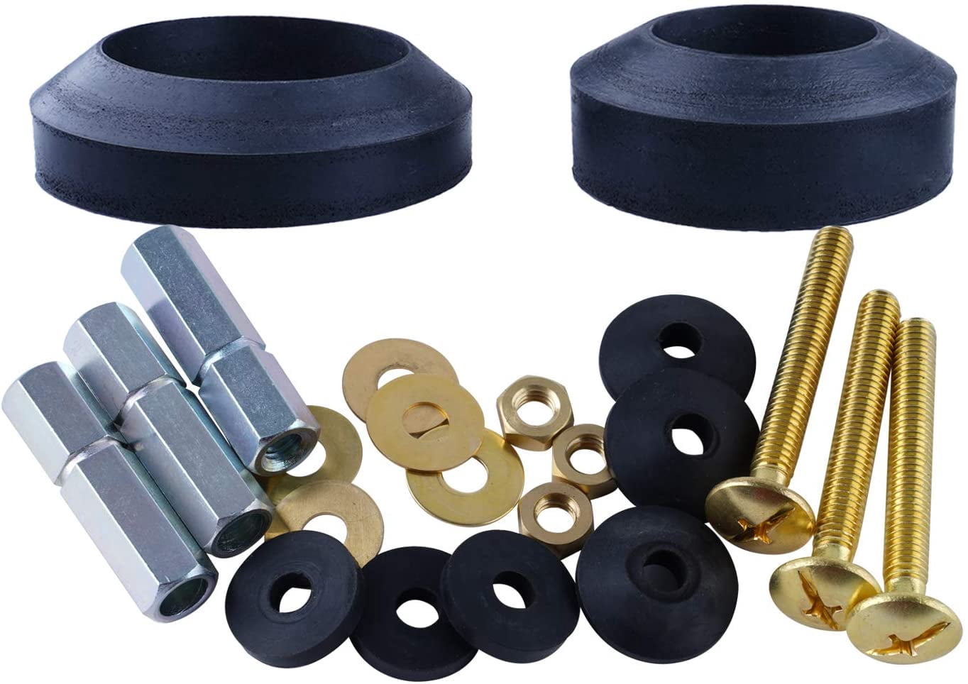 Universal Toilet Tank To Bowl Gaskets with 3 Sets Brass Hardware Kits ...