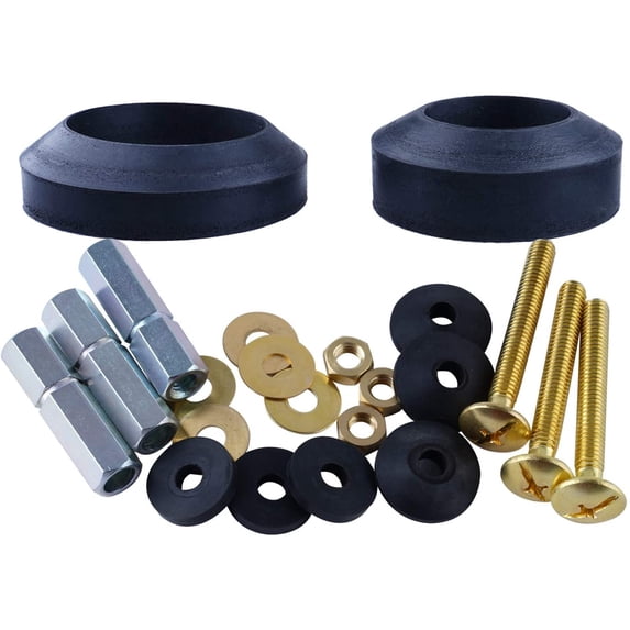 Universal Toilet Tank To Bowl Gaskets with 3 Sets Brass Hardware Kits ...