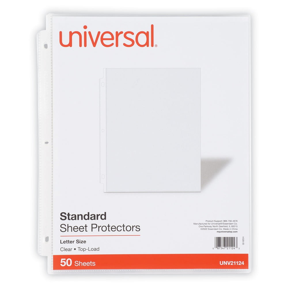 Universal Top-Load Poly Sheet Protectors, Standard Gauge, Letter, Clear ...