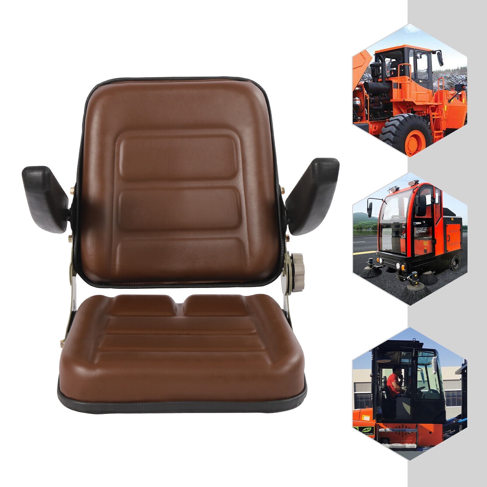 Universal Tractor Seat with Armrest, Backrest Angle Adjustable Tractor ...