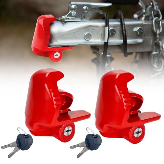 Universal Trailer Hitch Locks,Hitch Coupler Lock,Red - Walmart.com