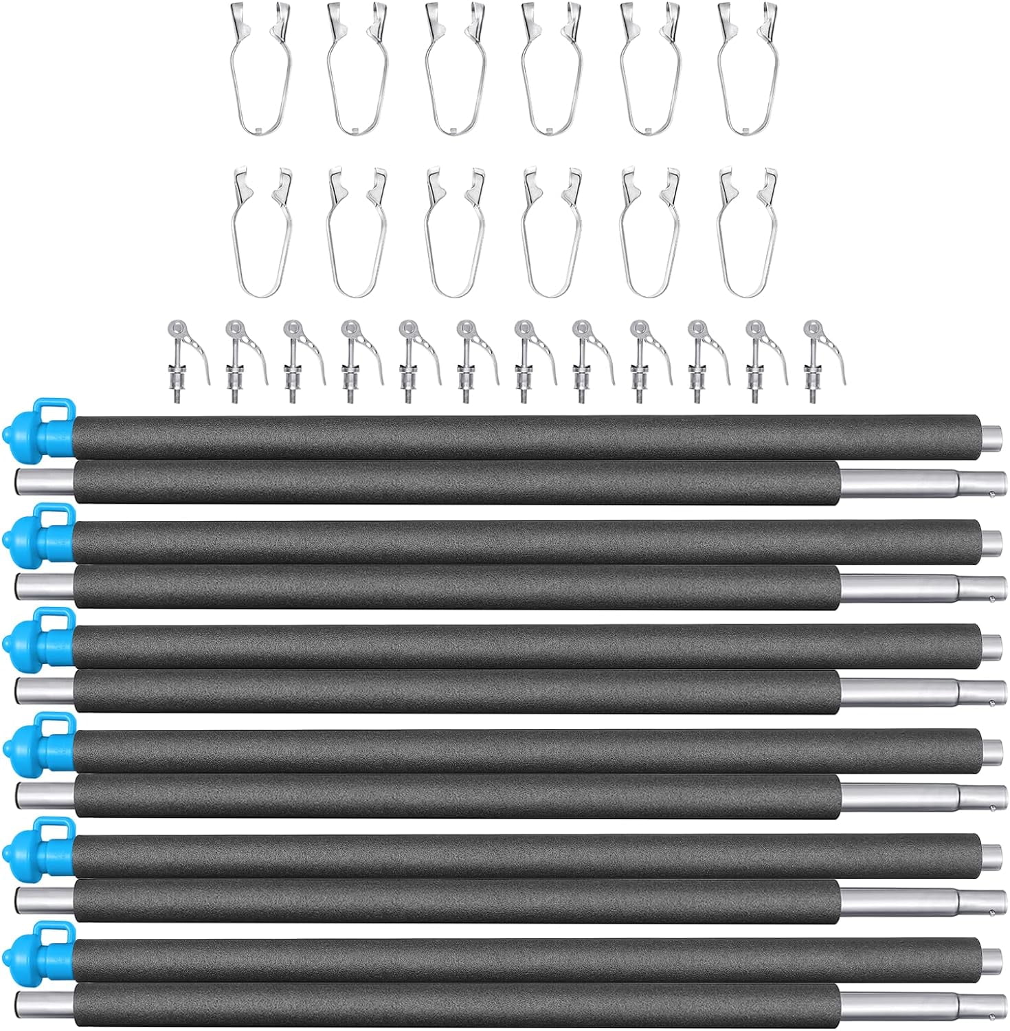 Universal Trampoline Enclosure Poles Replacement with Clamp and ...