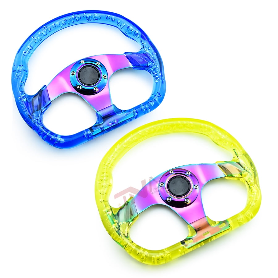Universal Transparent D Shape Steering Wheel Neo Bubble Racing Sport ...