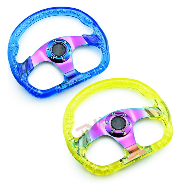 Universal Transparent D Shape Steering Wheel Neo Bubble Racing Sport ...